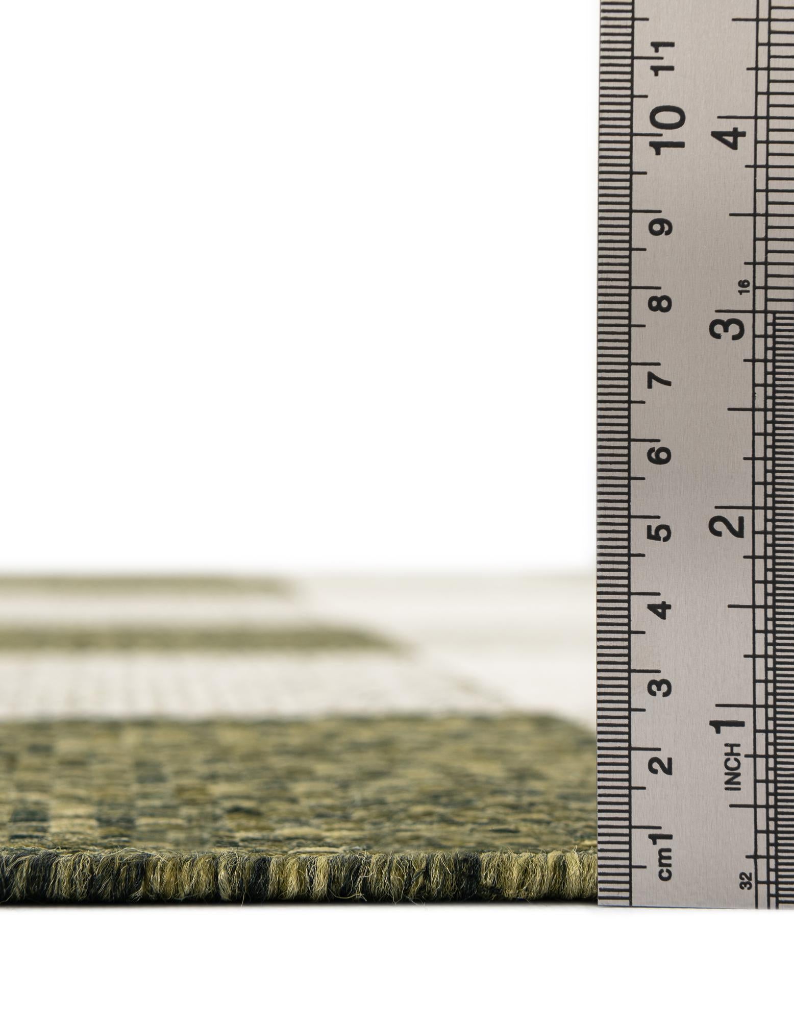 Green 2' x 5' Checkered Indoor / Outdoor Runner Rug | Rugs.com