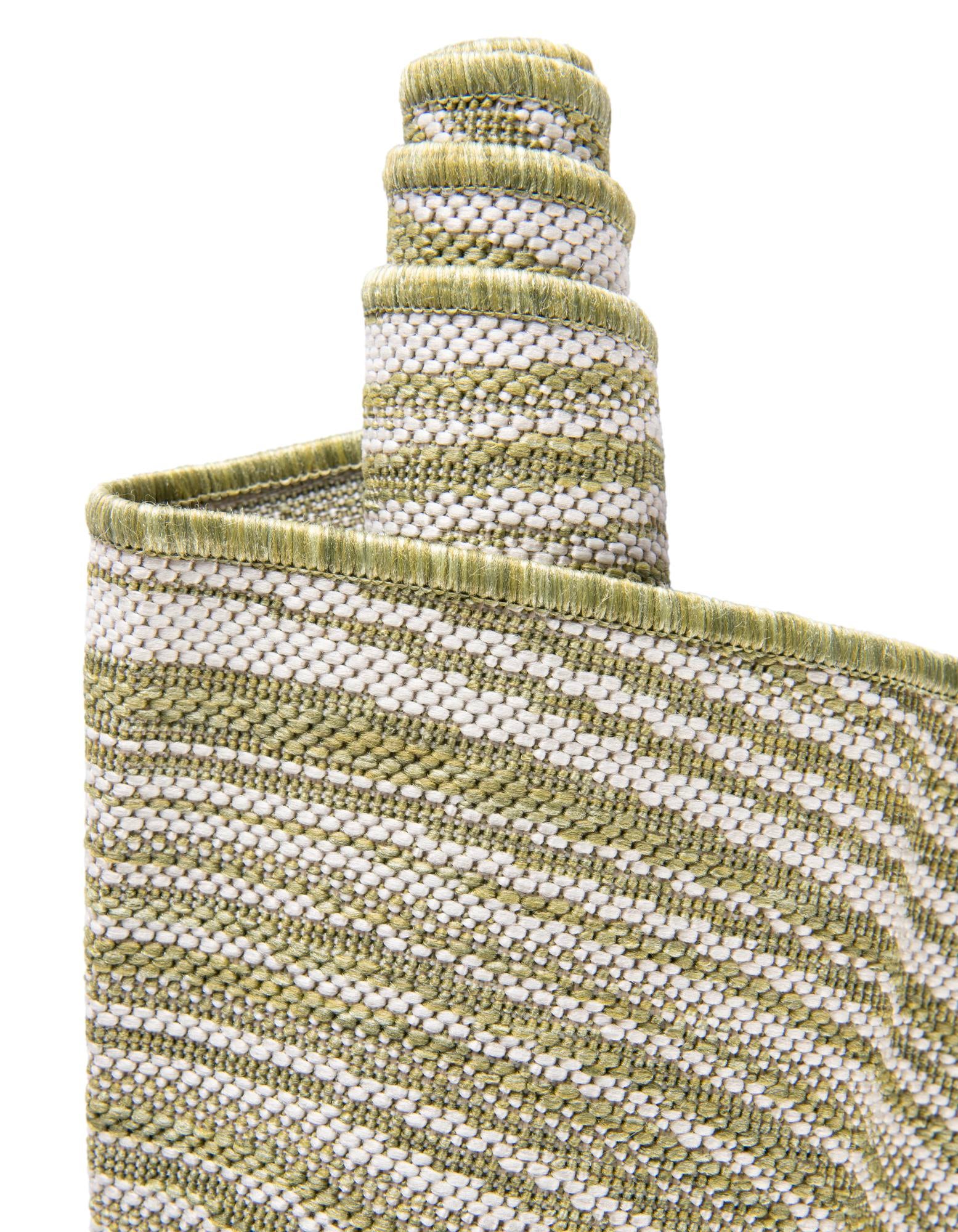 Green 2' x 6' Modern Indoor / Outdoor Runner Rug | Rugs.com