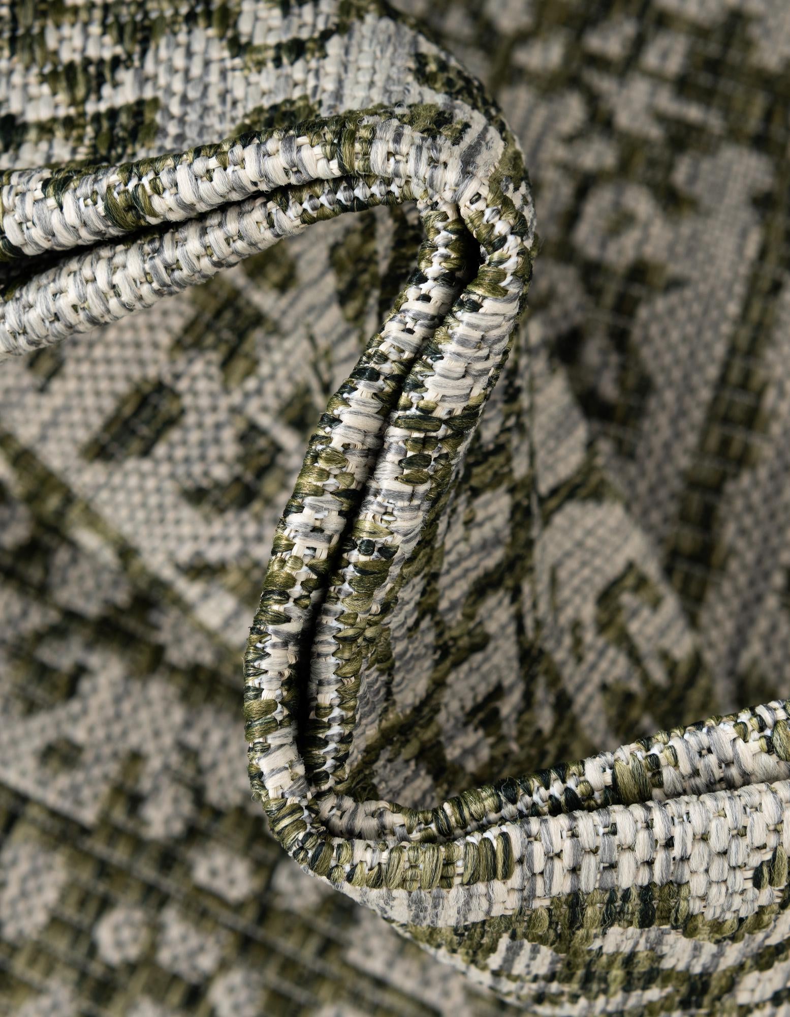 Green 2' 2 x 6' Traditional Indoor / Outdoor Runner Rug | Rugs.com