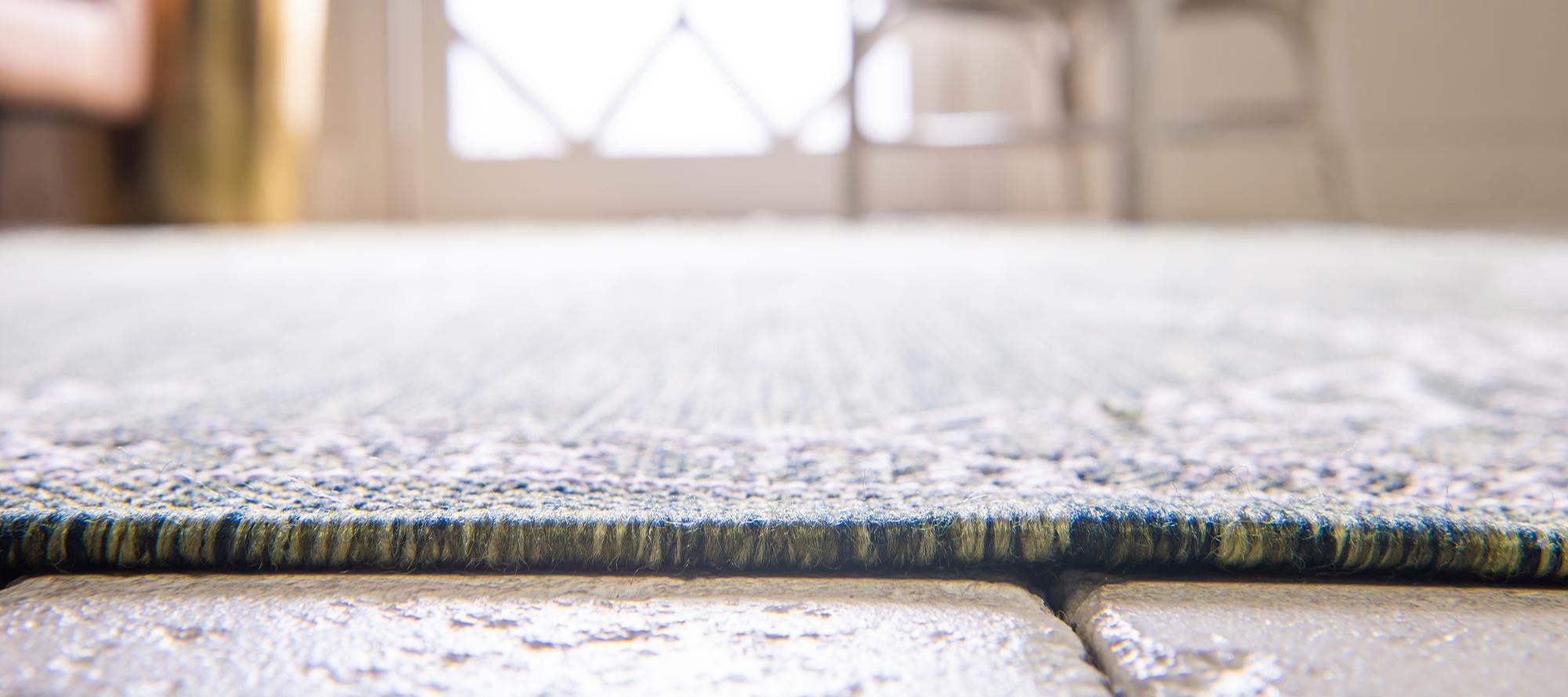 Green 2' x 6' Traditional Indoor / Outdoor Runner Rug | Rugs.com