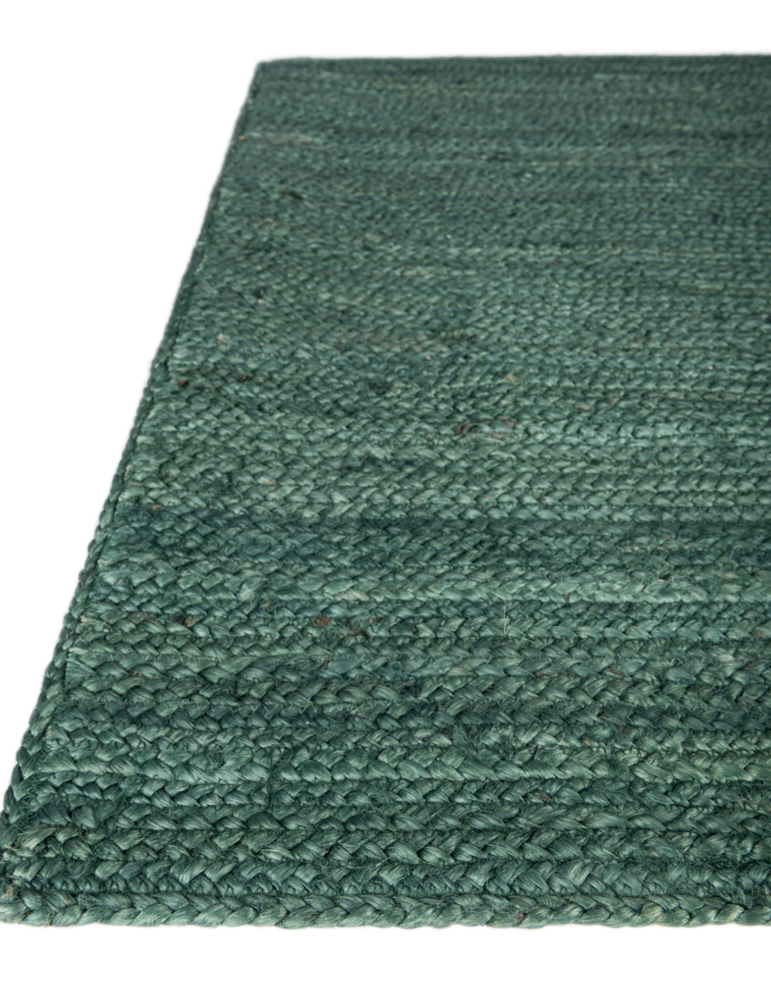 Green 7' 10 x 7' 10 Hand Braided Jute Square Rug | Rugs.com
