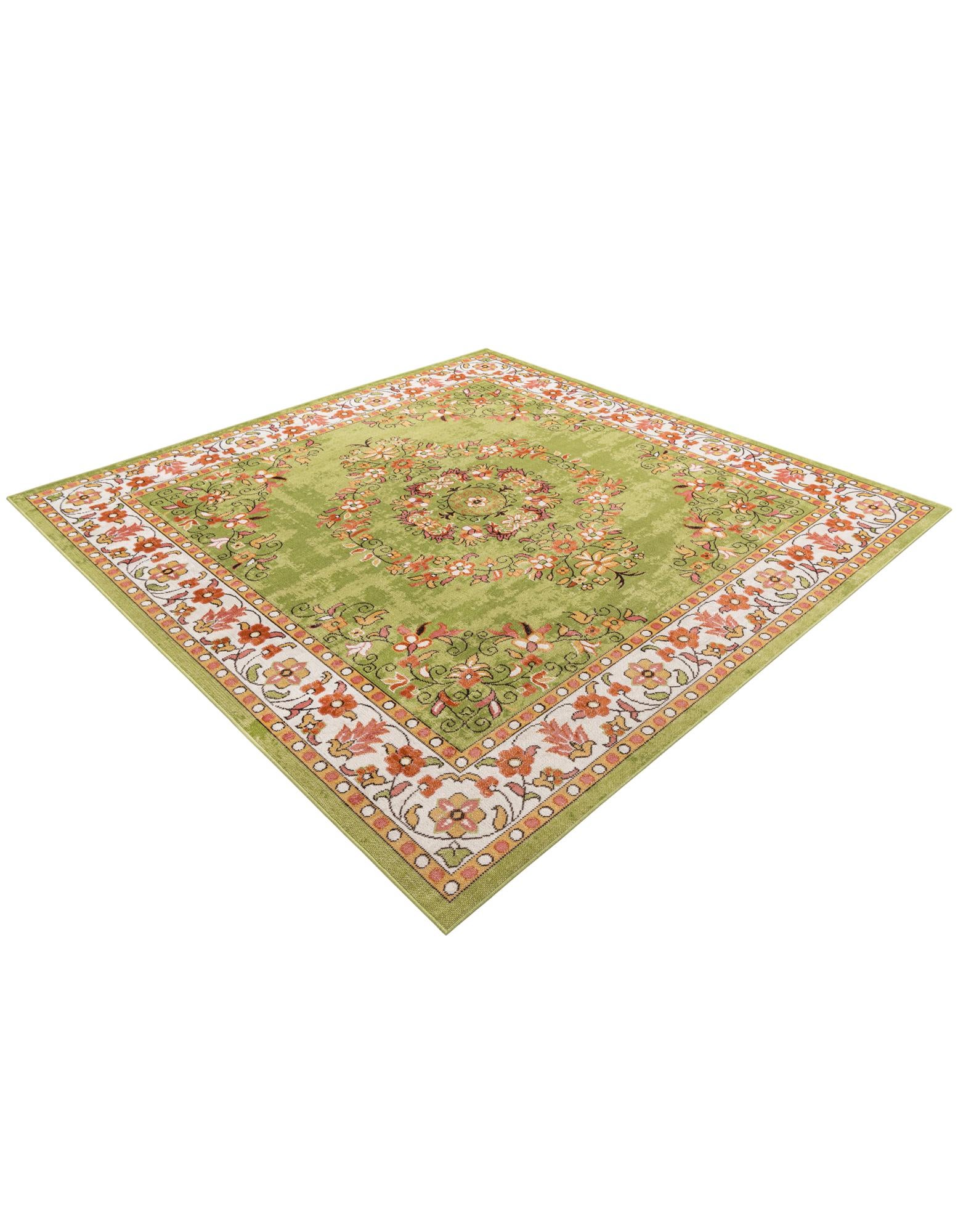 Green 7' 10 x 7' 10 Lucerne Square Rug | Rugs.com