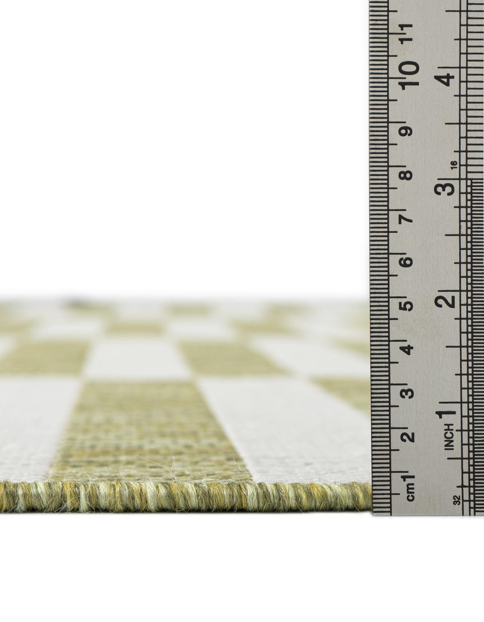 Green 6' x 6' Ribbon Indoor / Outdoor Square Rug | Rugs.com