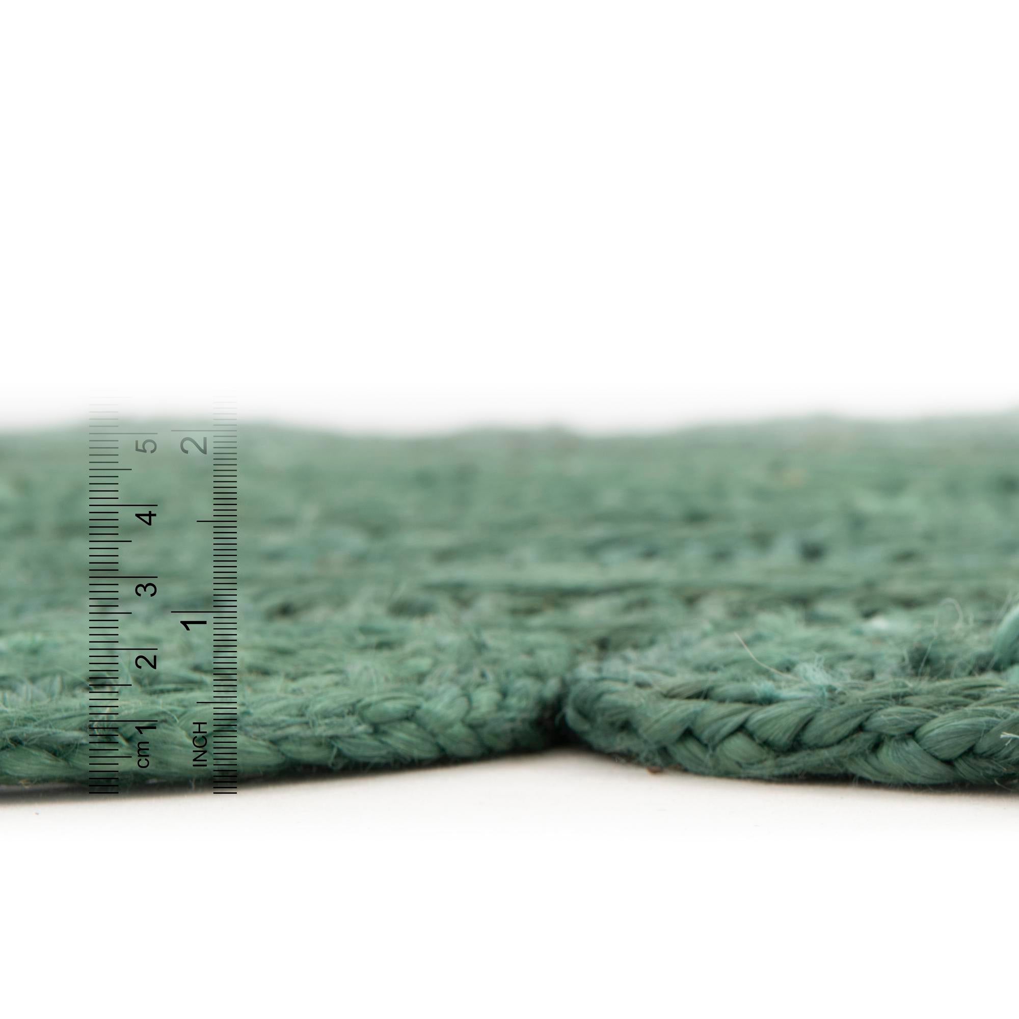 Hunter Green 2' x 3' 1 Hand Braided Jute Oval Rug | Rugs.com