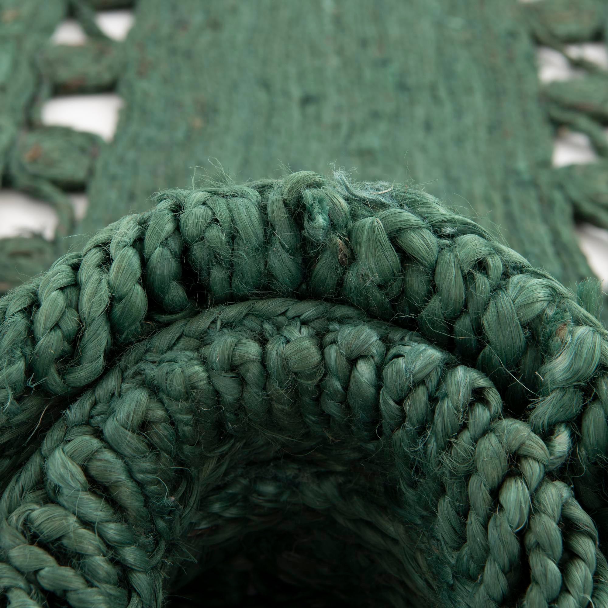 Hunter Green 2' x 3' 1 Hand Braided Jute Oval Rug | Rugs.com