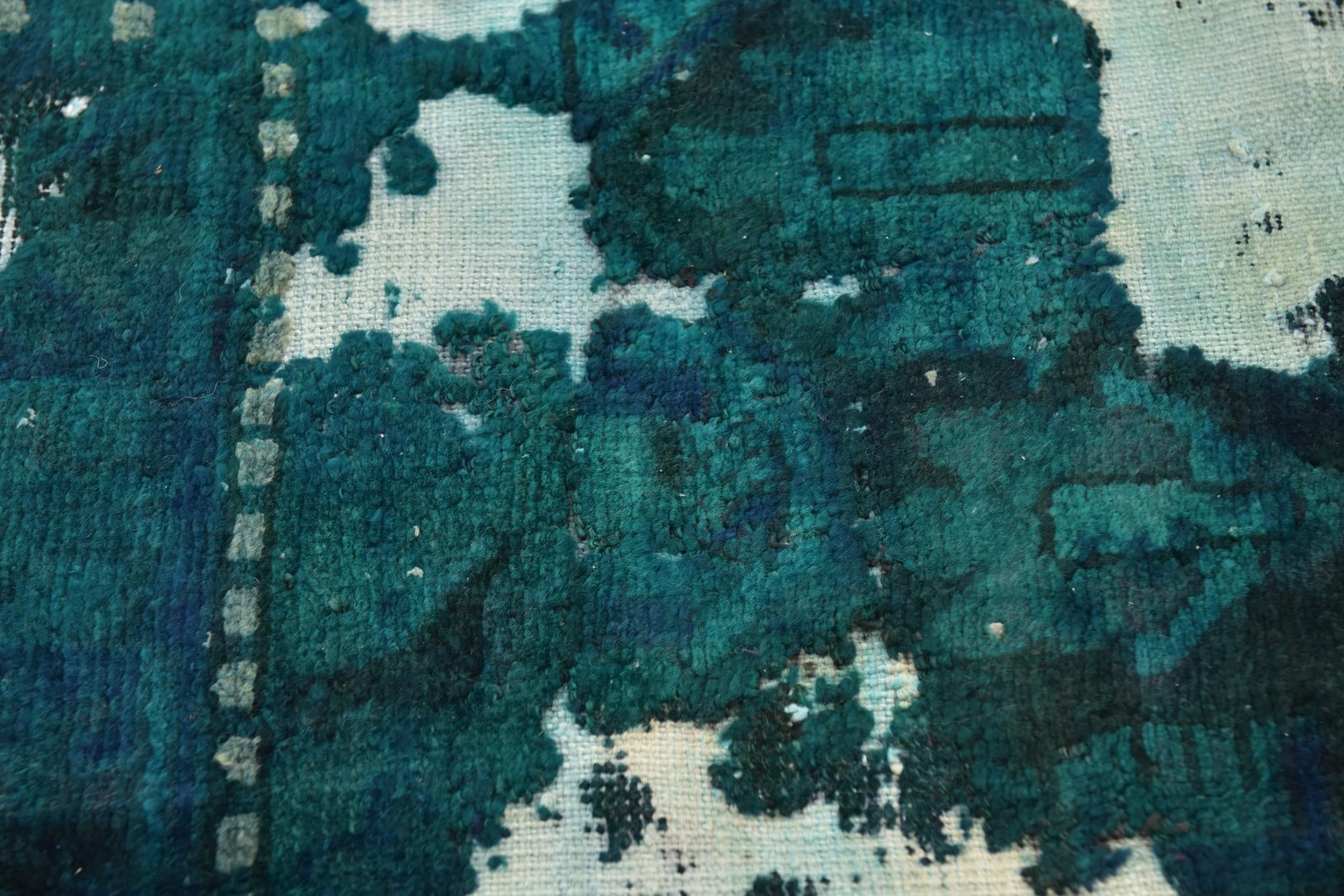 Hunter Green 2' 8 x 4' 10 Hand Knotted Ultra Vintage Persian Wool Rug ...