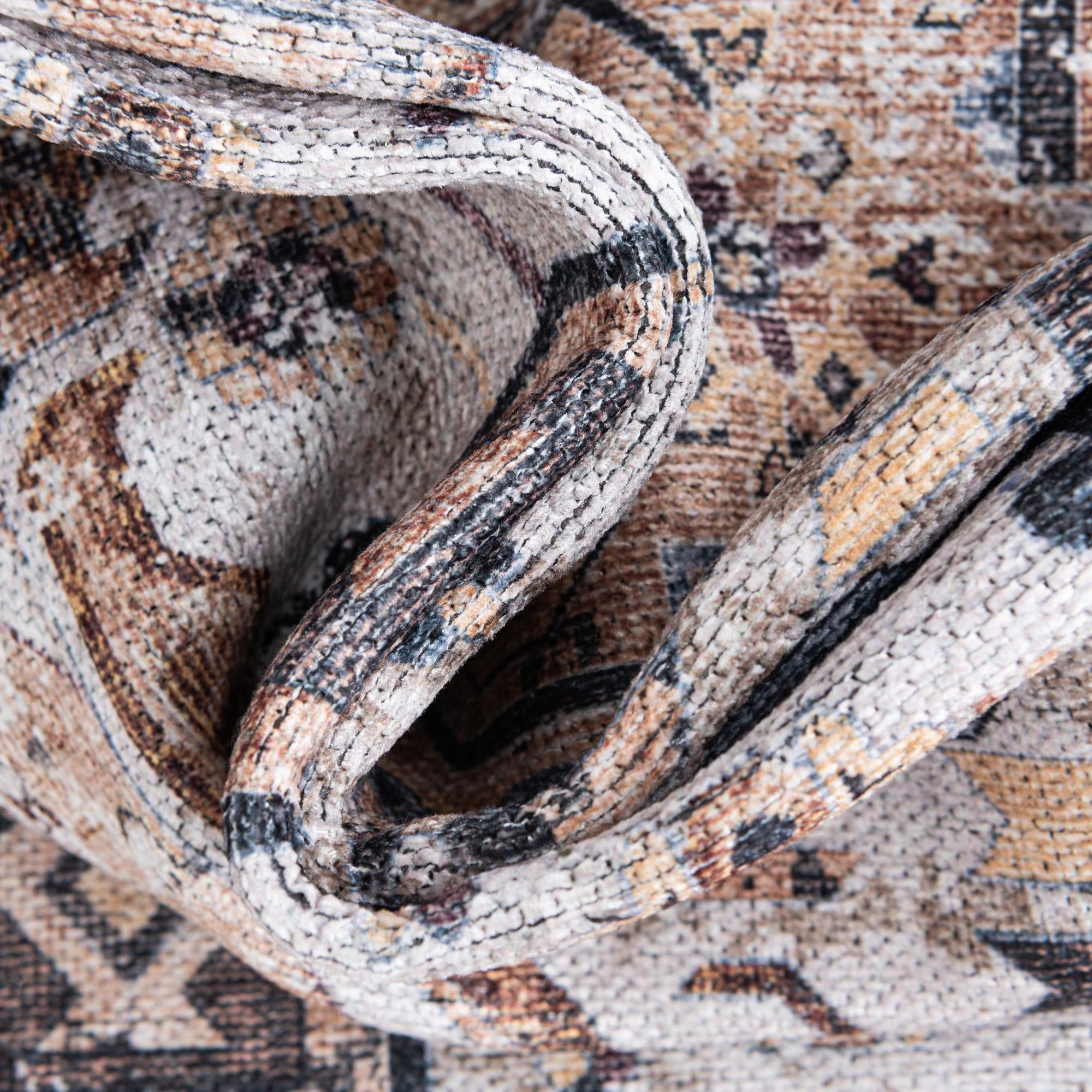 Ivory Almond 7' 1 x 7' 1 Washable Yara Octagon Rug | Rugs.com