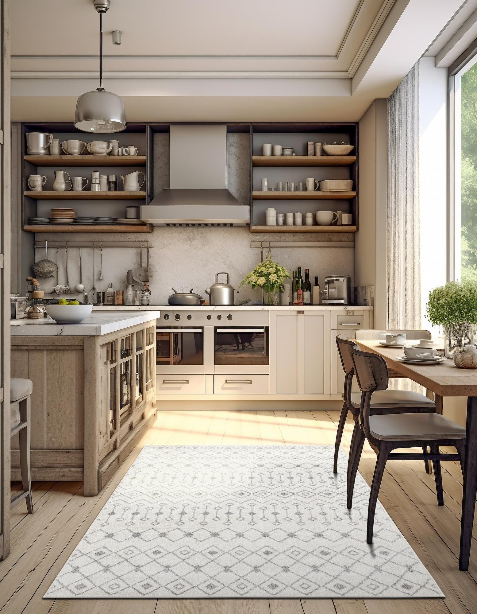 Ivory and Gray 9' x 12' Moroccan Trellis Rug | Rugs.com