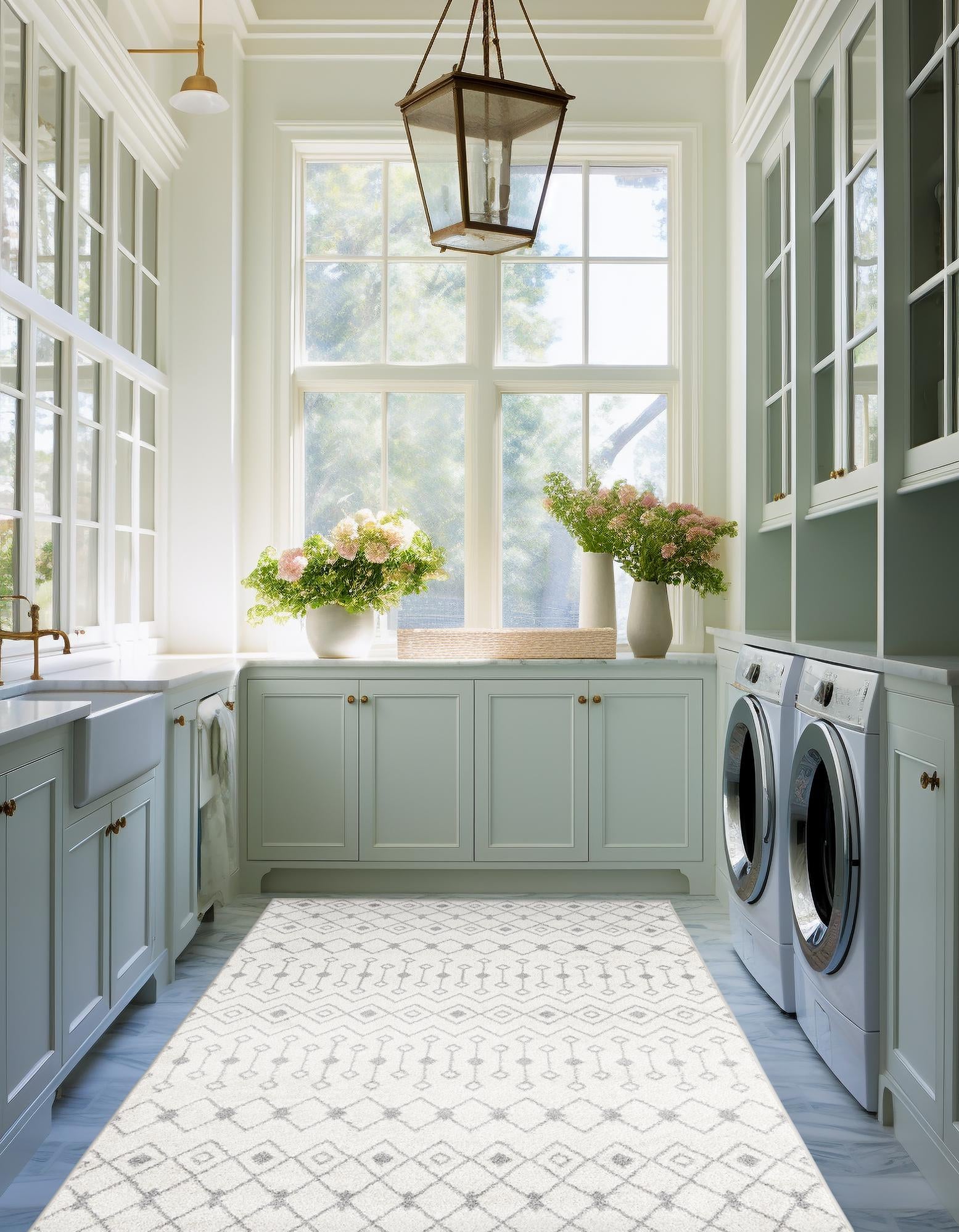 Ivory and Gray 9' x 12' Moroccan Trellis Rug | Rugs.com