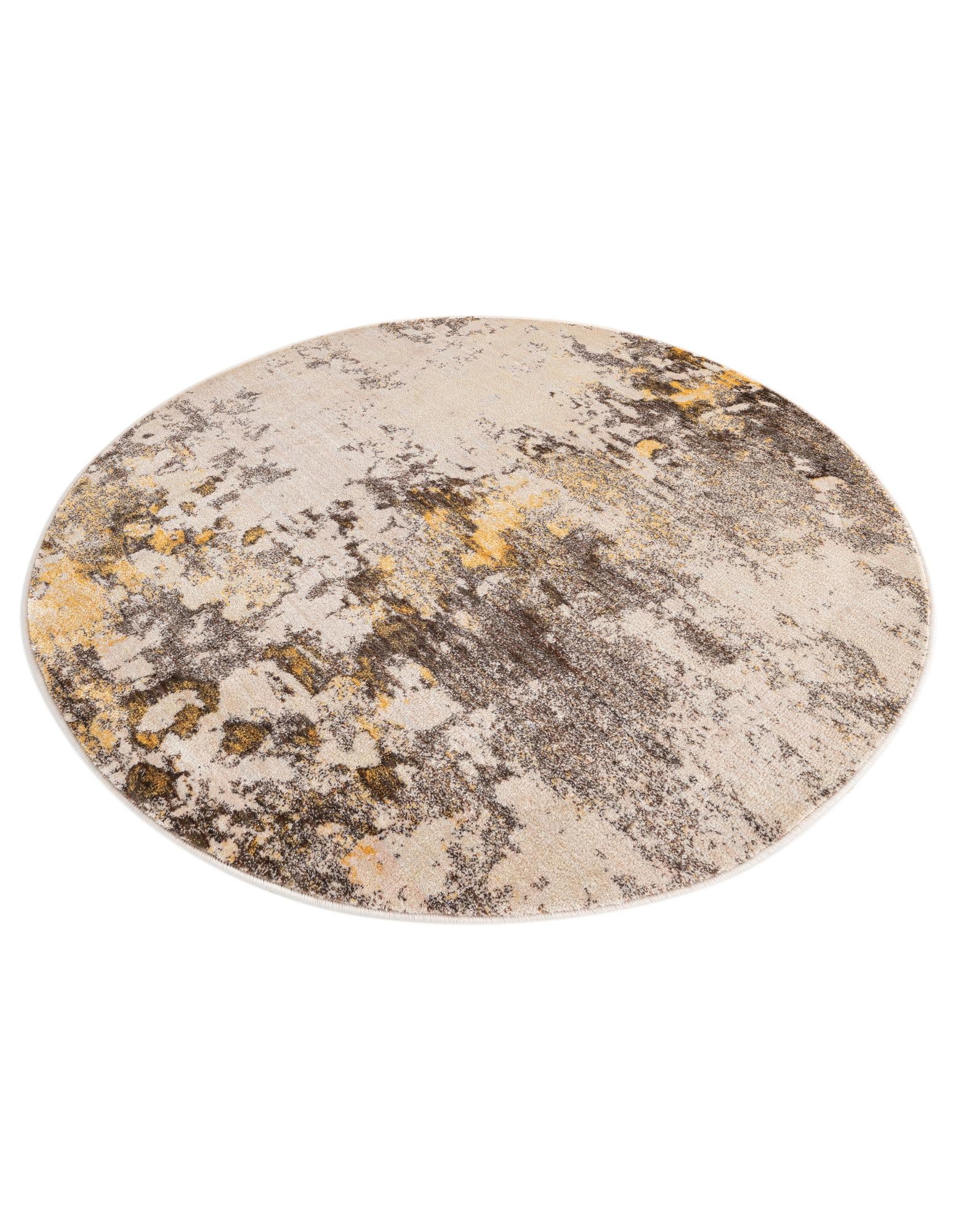 Ivory Beige 5' x 5' Apollo Round Rug | Rugs.com