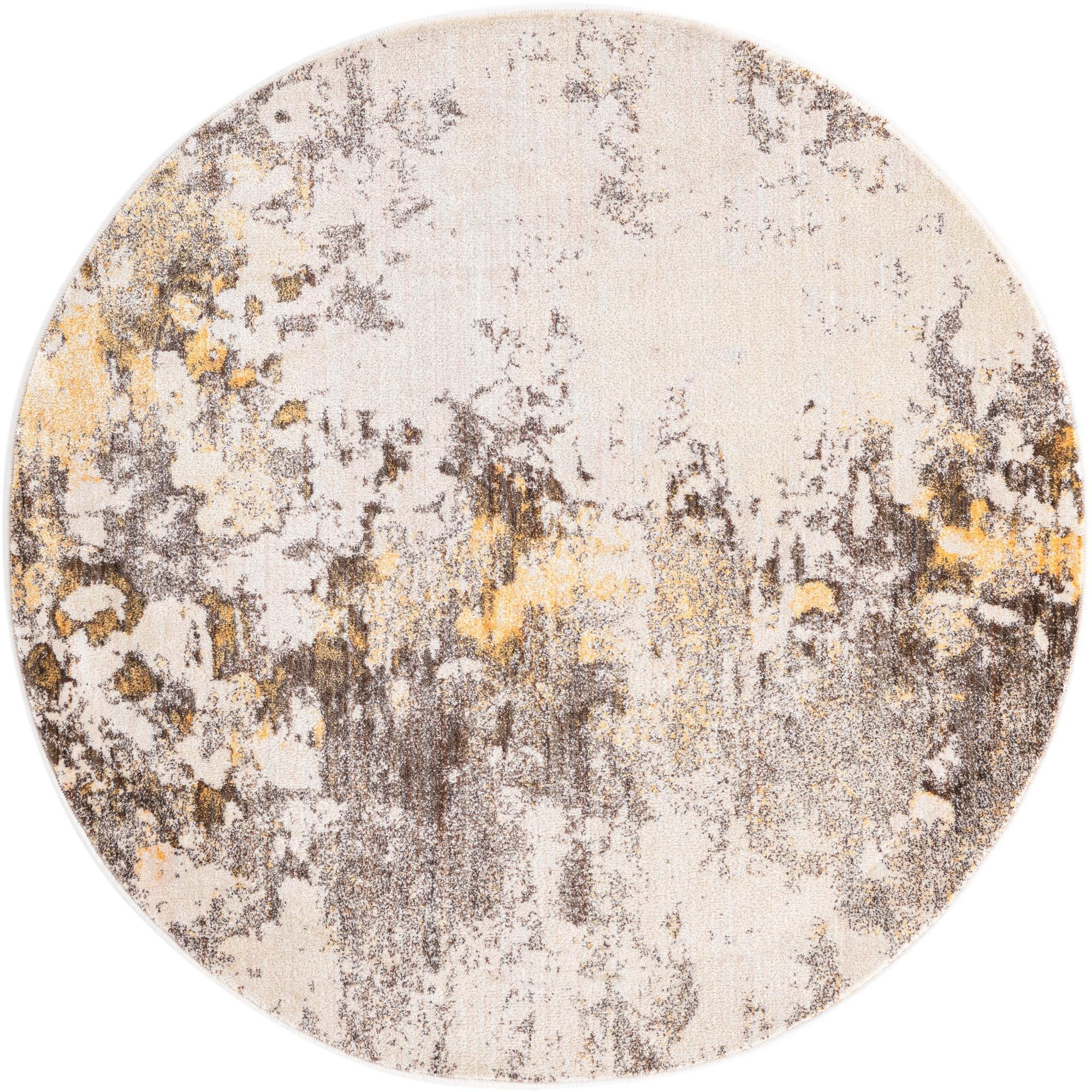 Ivory Beige 5' x 5' Apollo Round Rug | Rugs.com