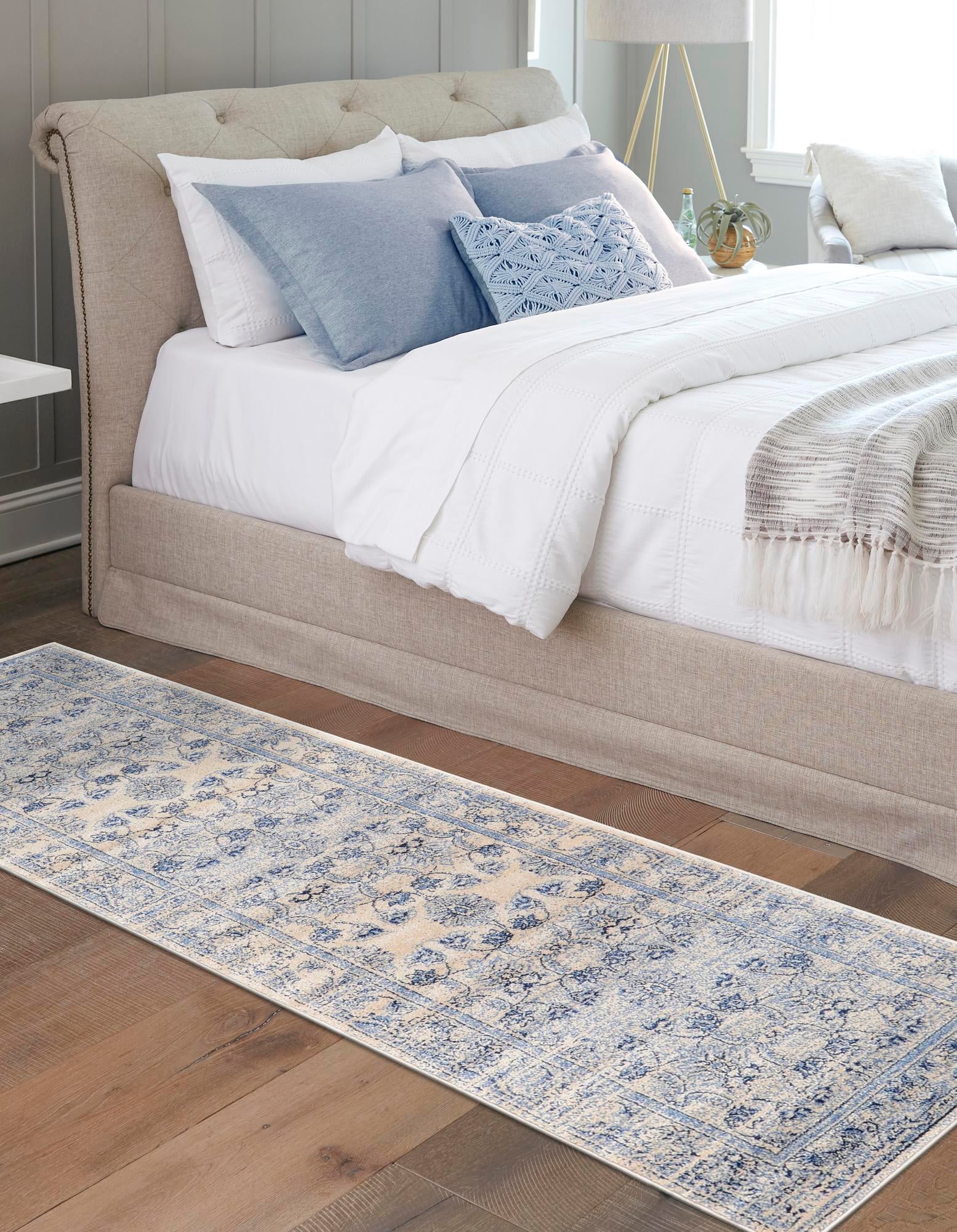 Ivory Blue 2' 7 x 10' Miranda Runner Rug | Rugs.com