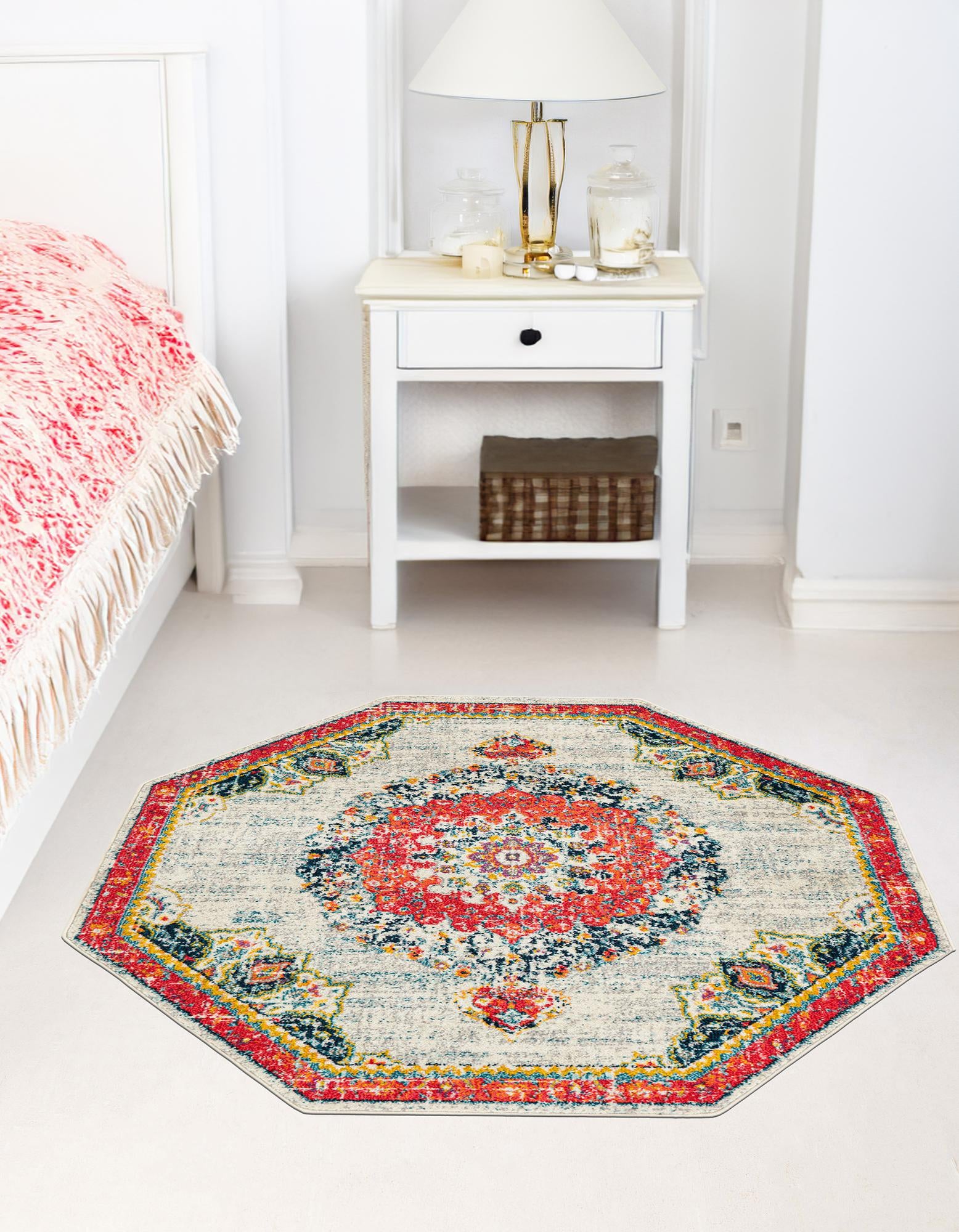 Ivory 7' 10 x 7' 10 Madeline Octagon Rug | Rugs.com
