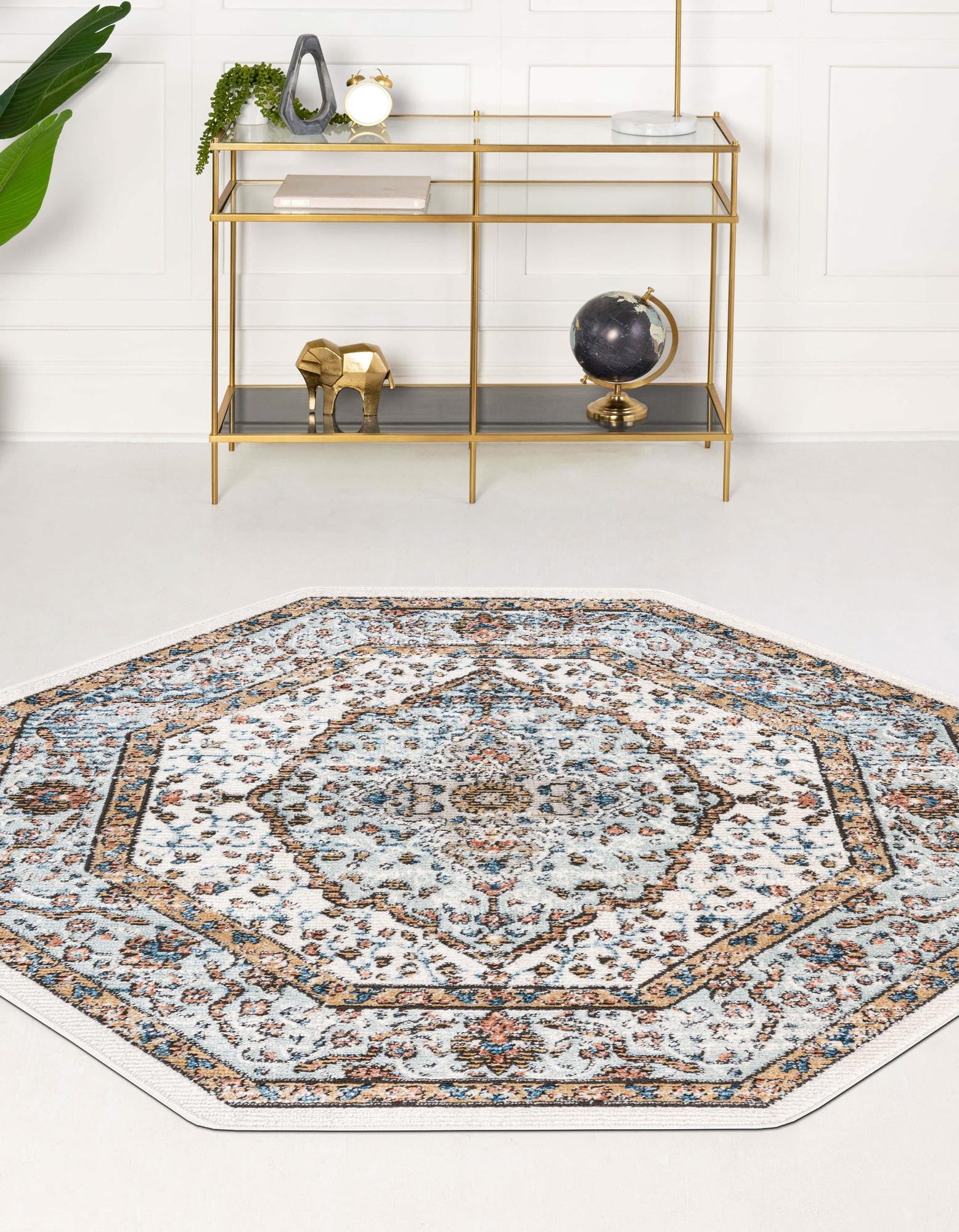 Ivory 4' x 4' Nyla Octagon Rug | Rugs.com
