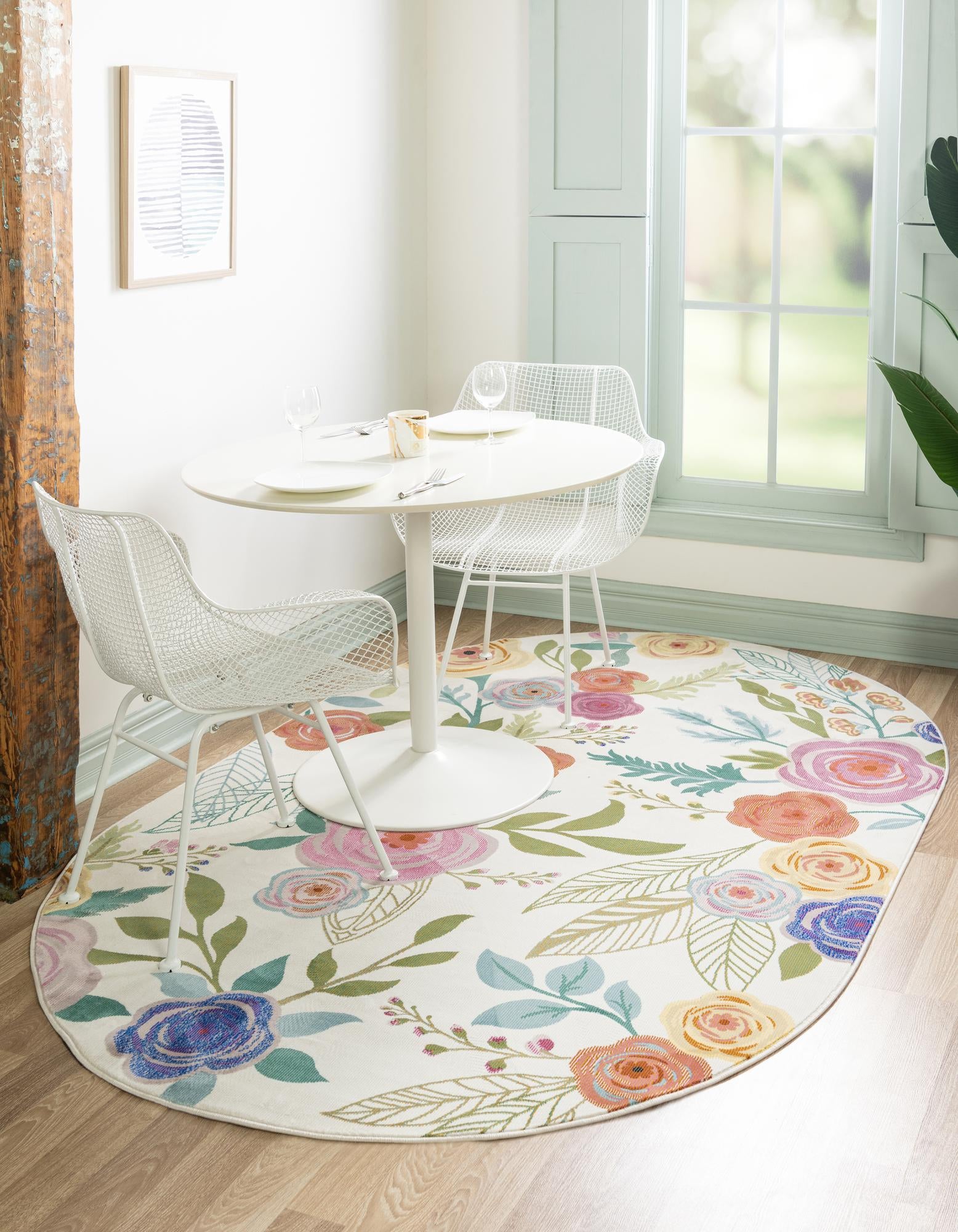 Ivory 7' 10 x 10' Blossom Oval Rug | Rugs.com