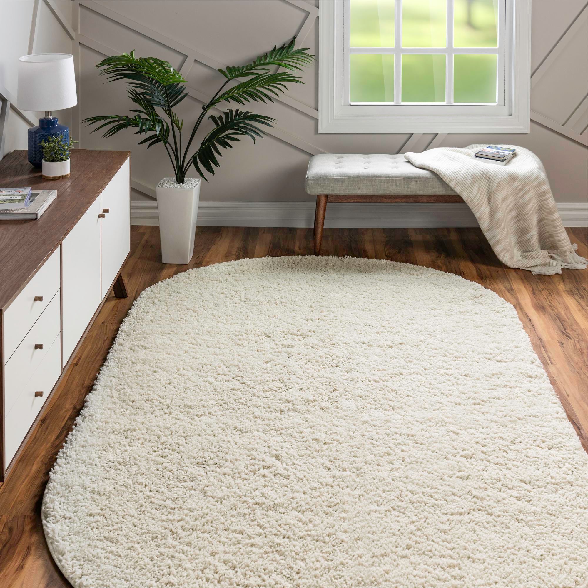 Ivory 8' x 10' Everyday Shag Oval Rug | Rugs.com