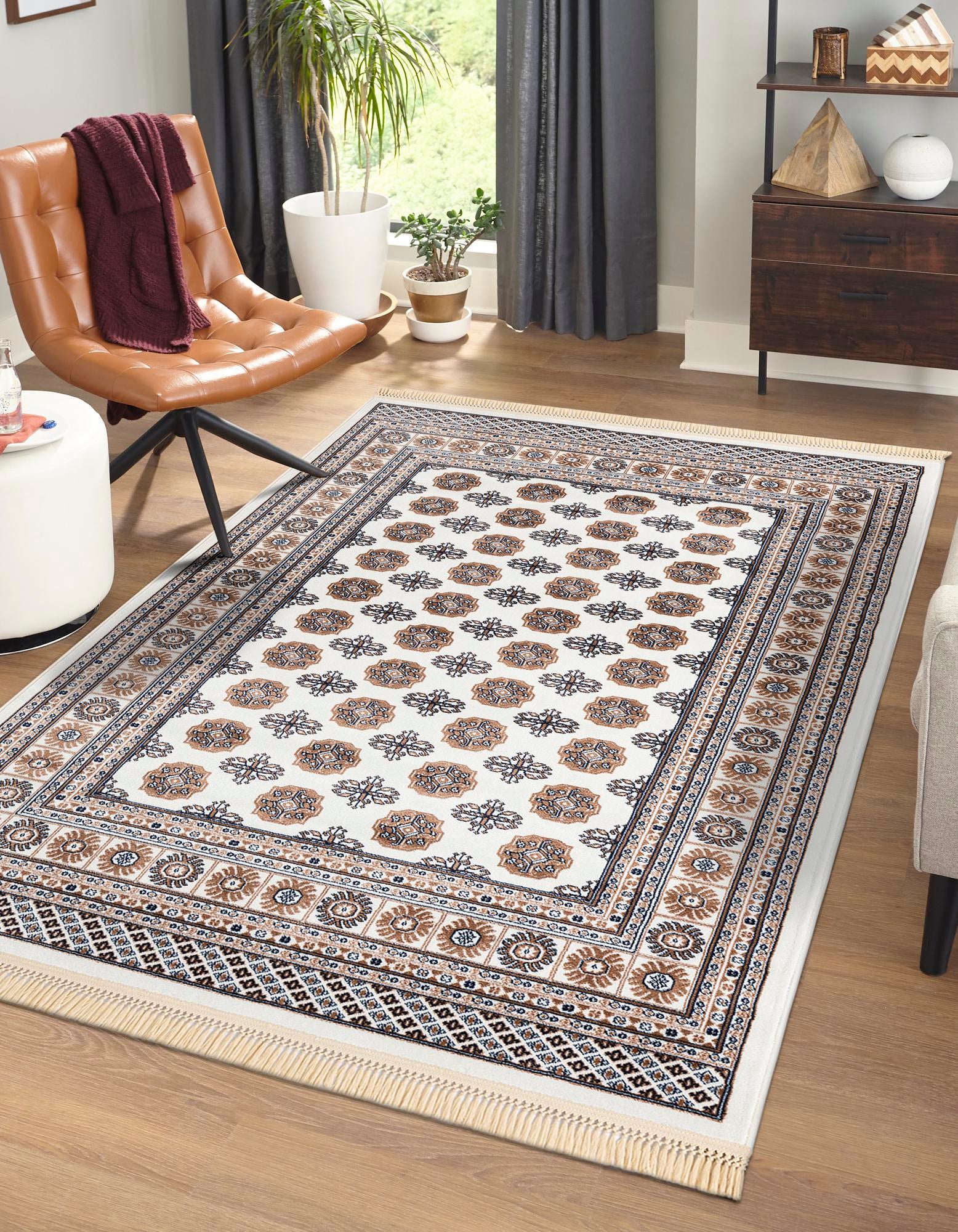 Ivory 10' x 14' Bokhara Rug | Rugs.com