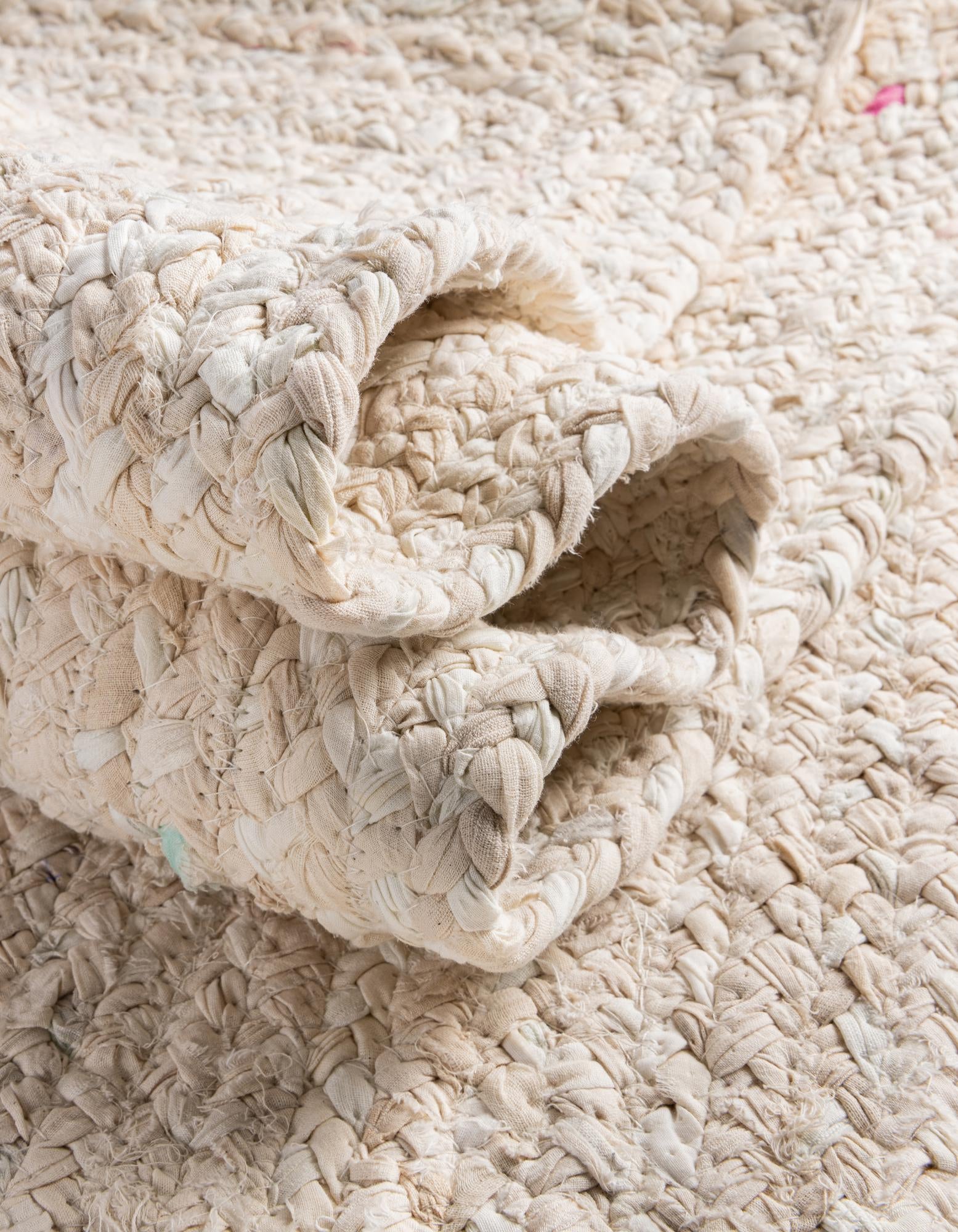 Ivory 9' x 12' Hand Braided Chindi Rug | Rugs.com