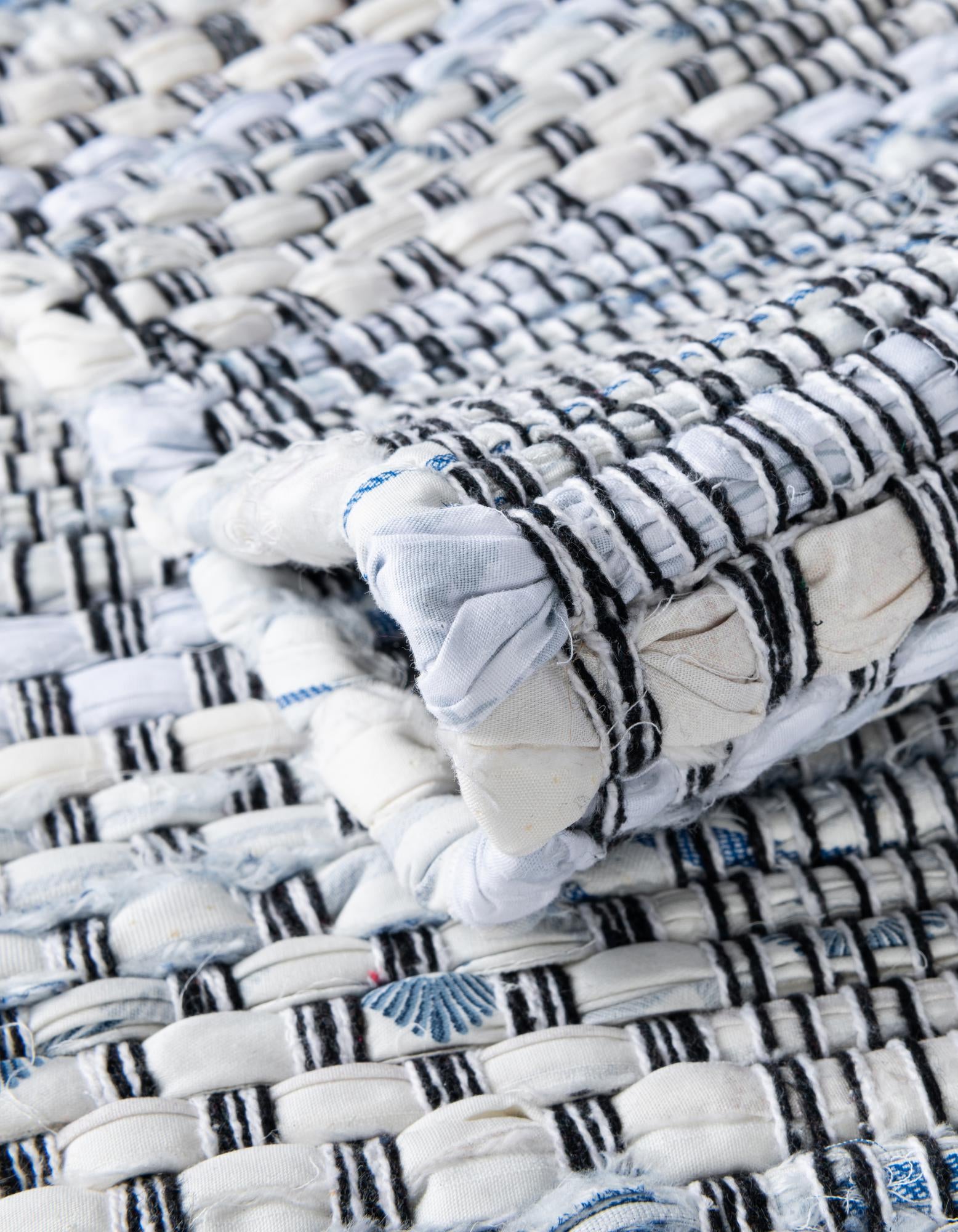 Ivory 5' 1 x 8' Hand Woven Chindi Cotton Rug | Rugs.com