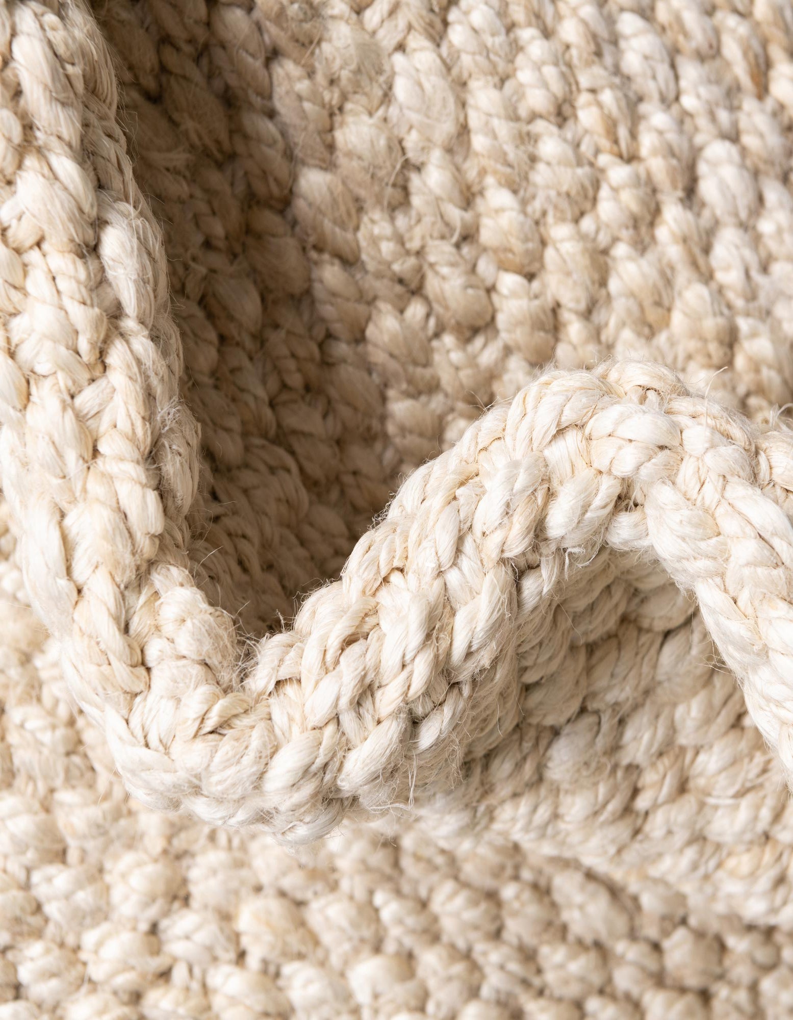 Ivory 4' 1 x 6' 1 Hand Woven Chunky Jute Rug | Rugs.com