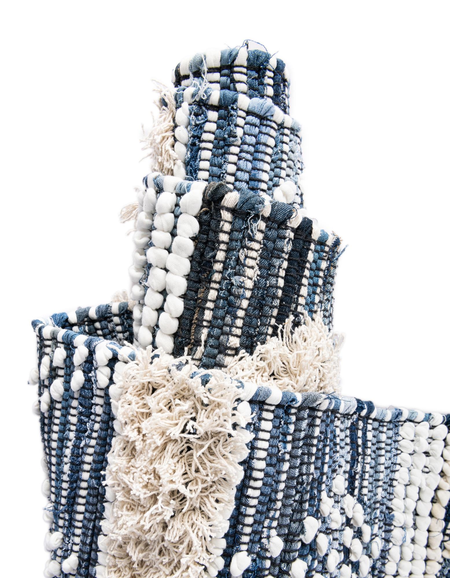 Ivory 9' x 12' Hand Woven Cotton Chindi Rug | Rugs.com