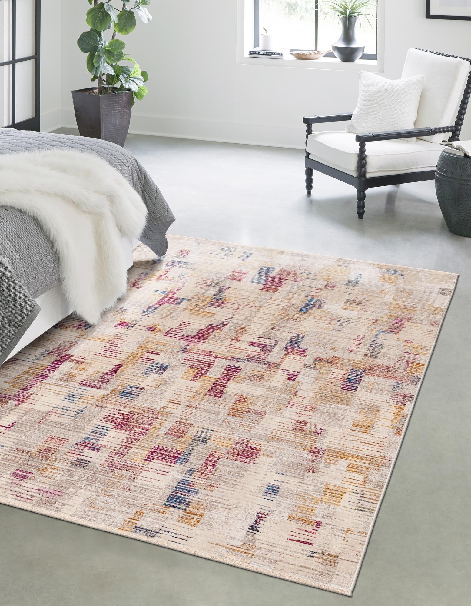 Ivory 7' 10 x 9' 8 Deepa Rug | Rugs.com