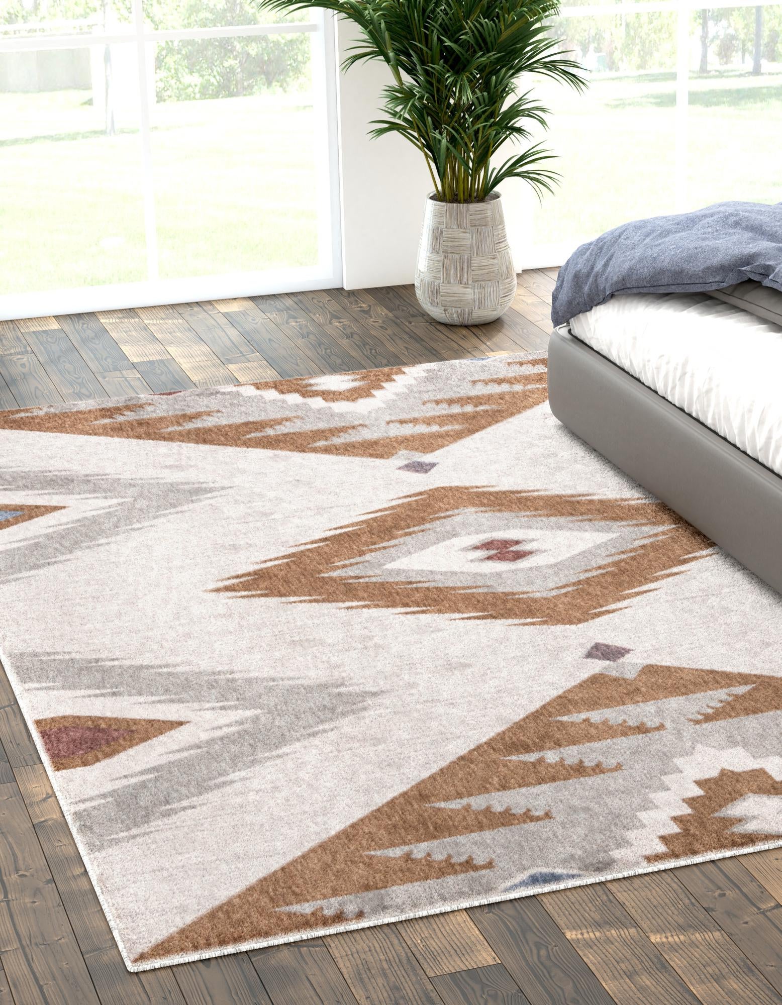 Ivory 2' x 3' Eco Southwestern Rug | Rugs.com