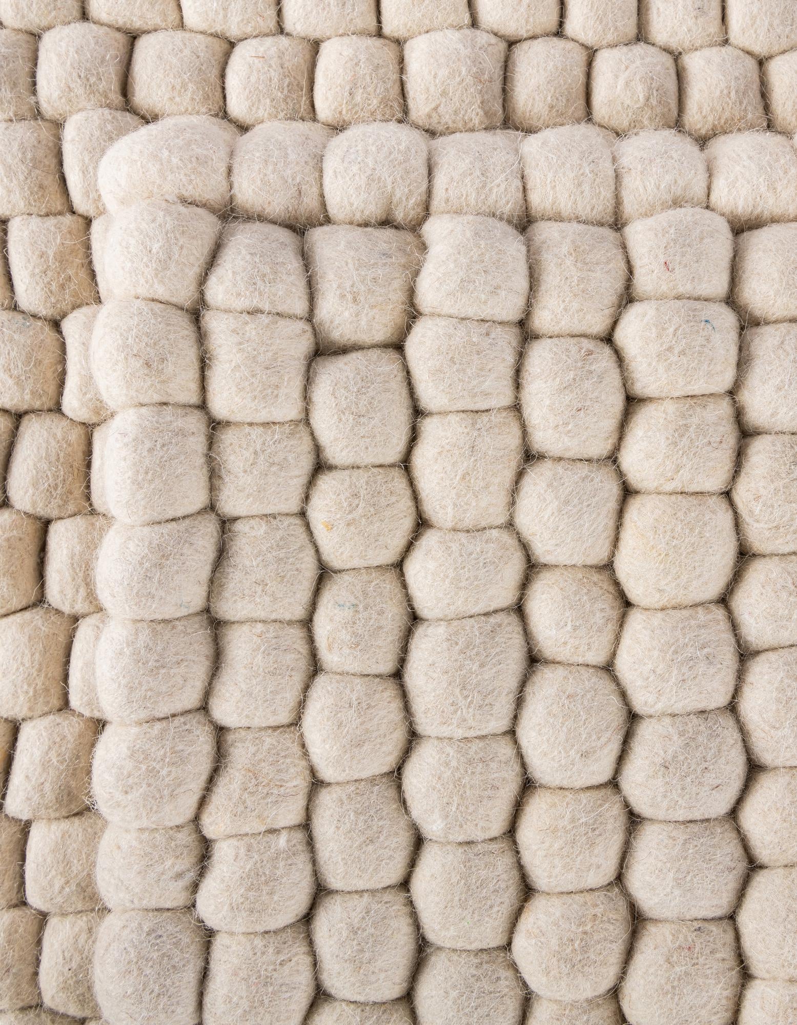 Ivory 9' x 12' Hand Woven Felt Ball Wool Rug | Rugs.com