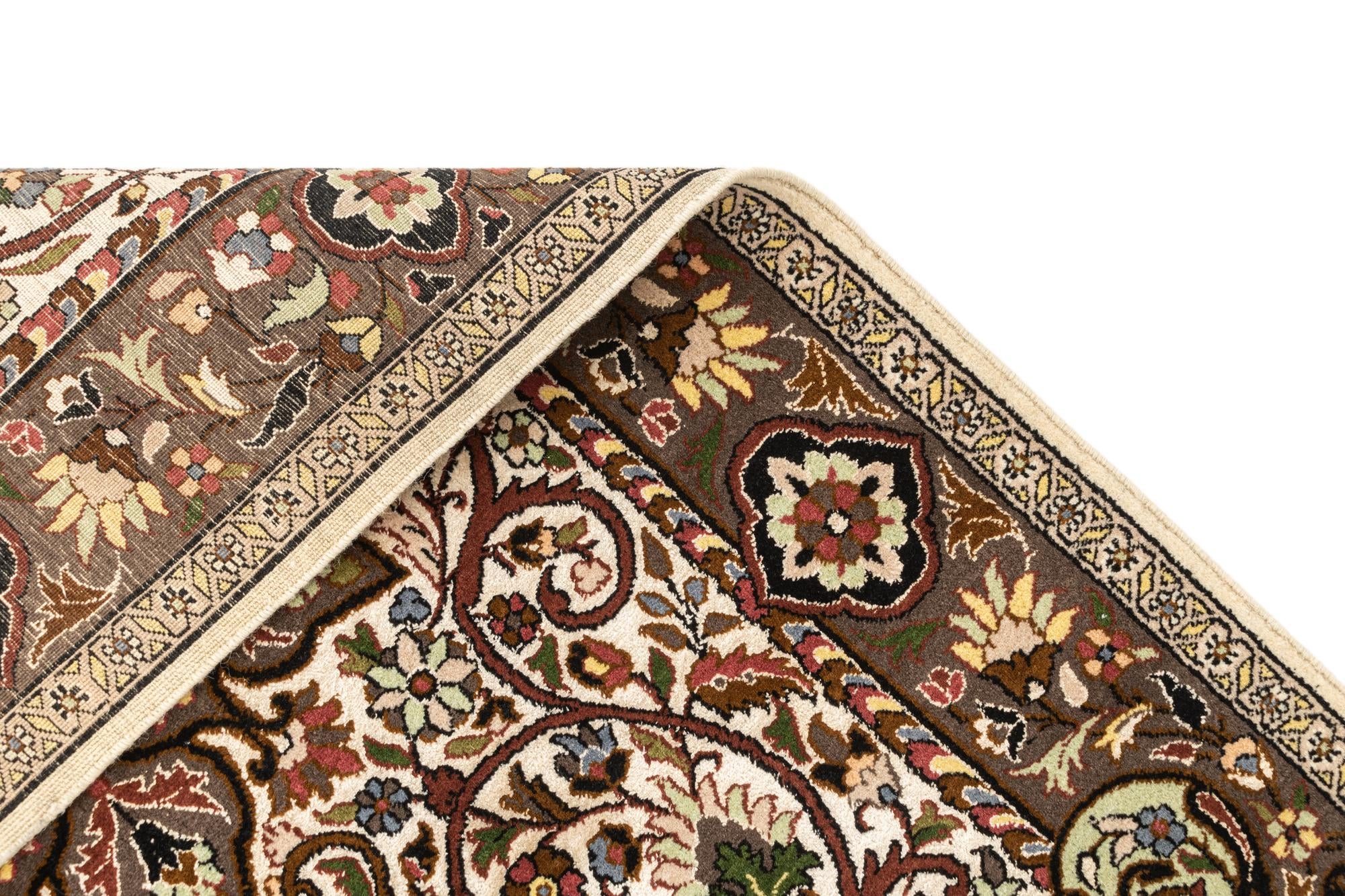 Ivory 3' x 5' Hand Knotted Kashmir Oriental Wool Rug | Rugs.com