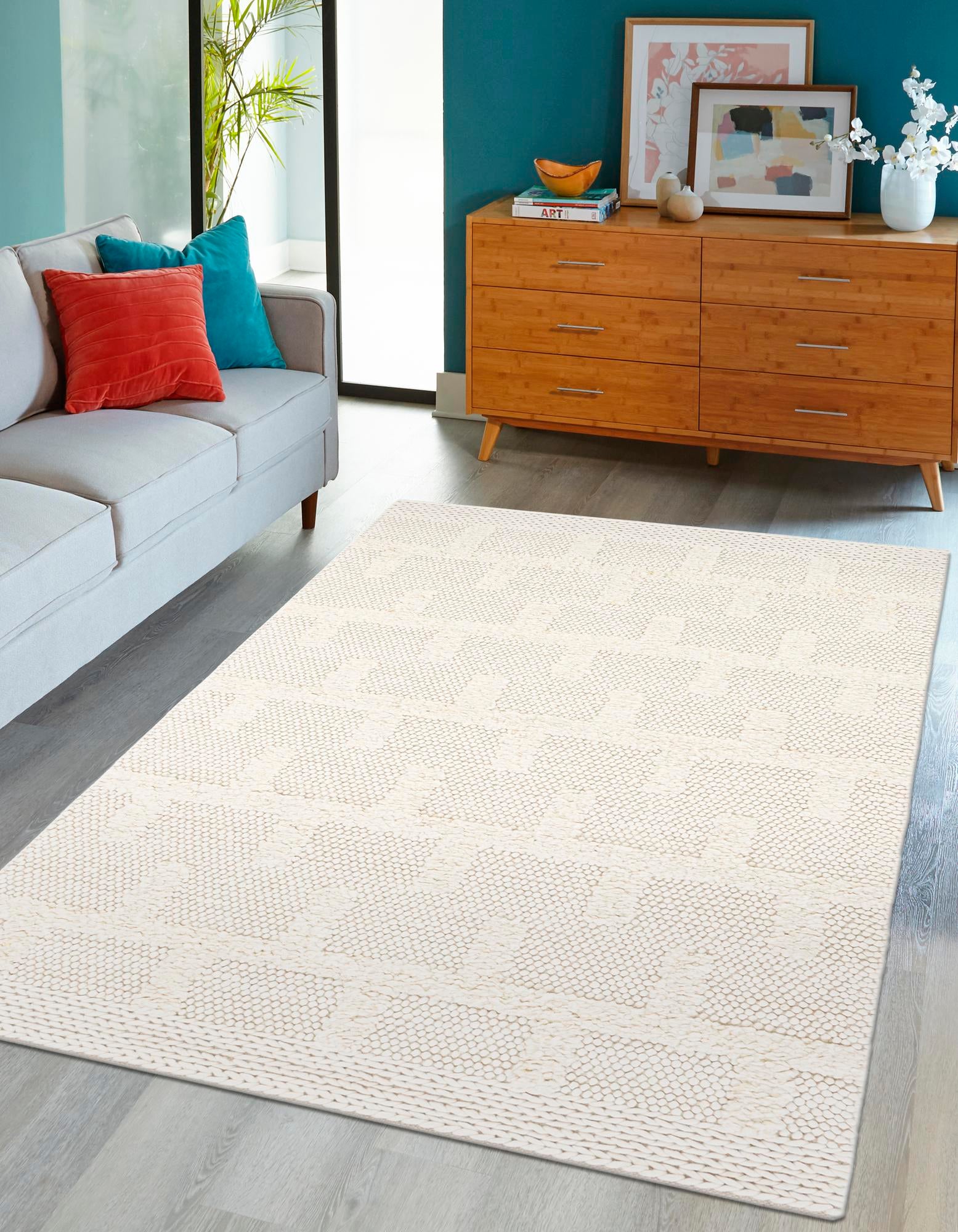 Ivory 5' 1 x 8' Hand Woven Lana New Zealand Wool Rug | Rugs.com