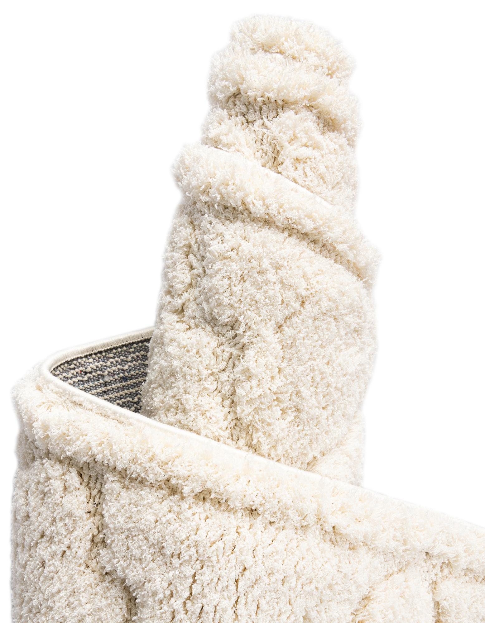 Ivory 8' x 10' Lattice Shag Rug | Rugs.com