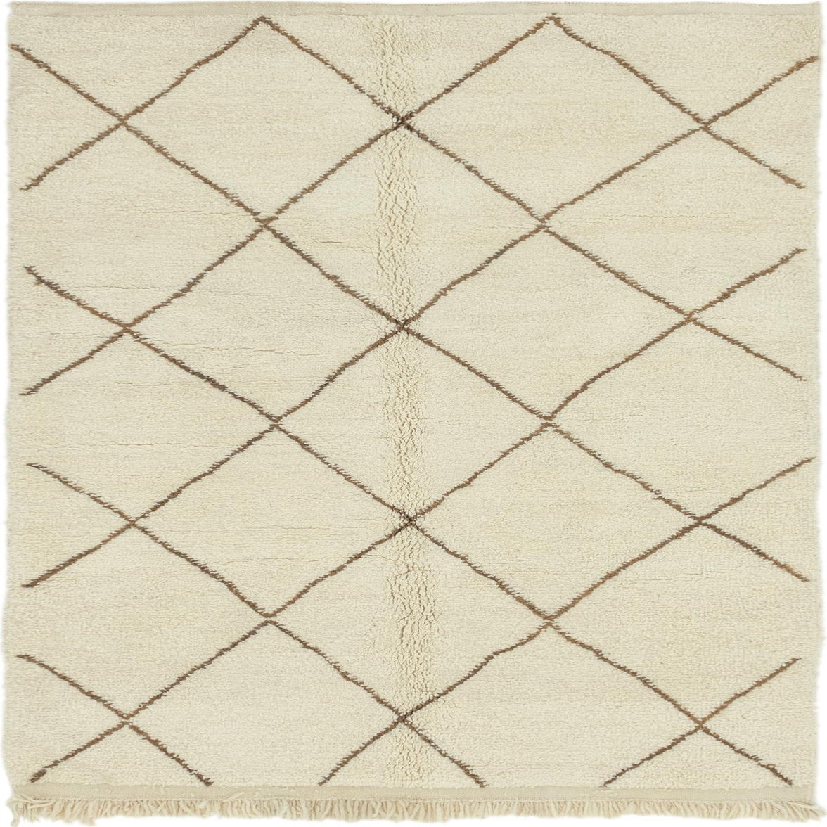 Ivory 4' 9 x 8' 3 Hand Knotted Moroccan Wool Rug | Rugs.com