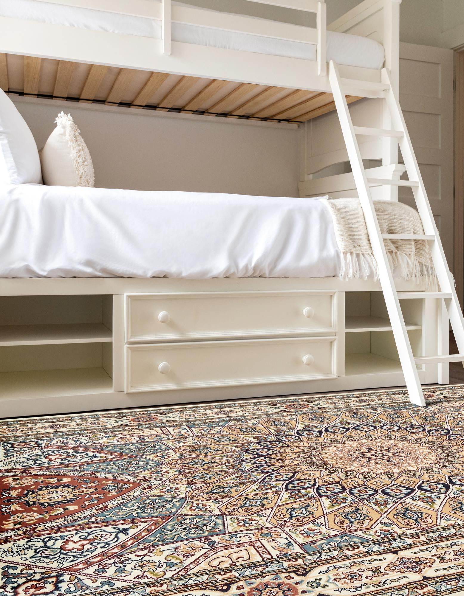 Ivory 8' x 10' Nain Design Rug | Rugs.com