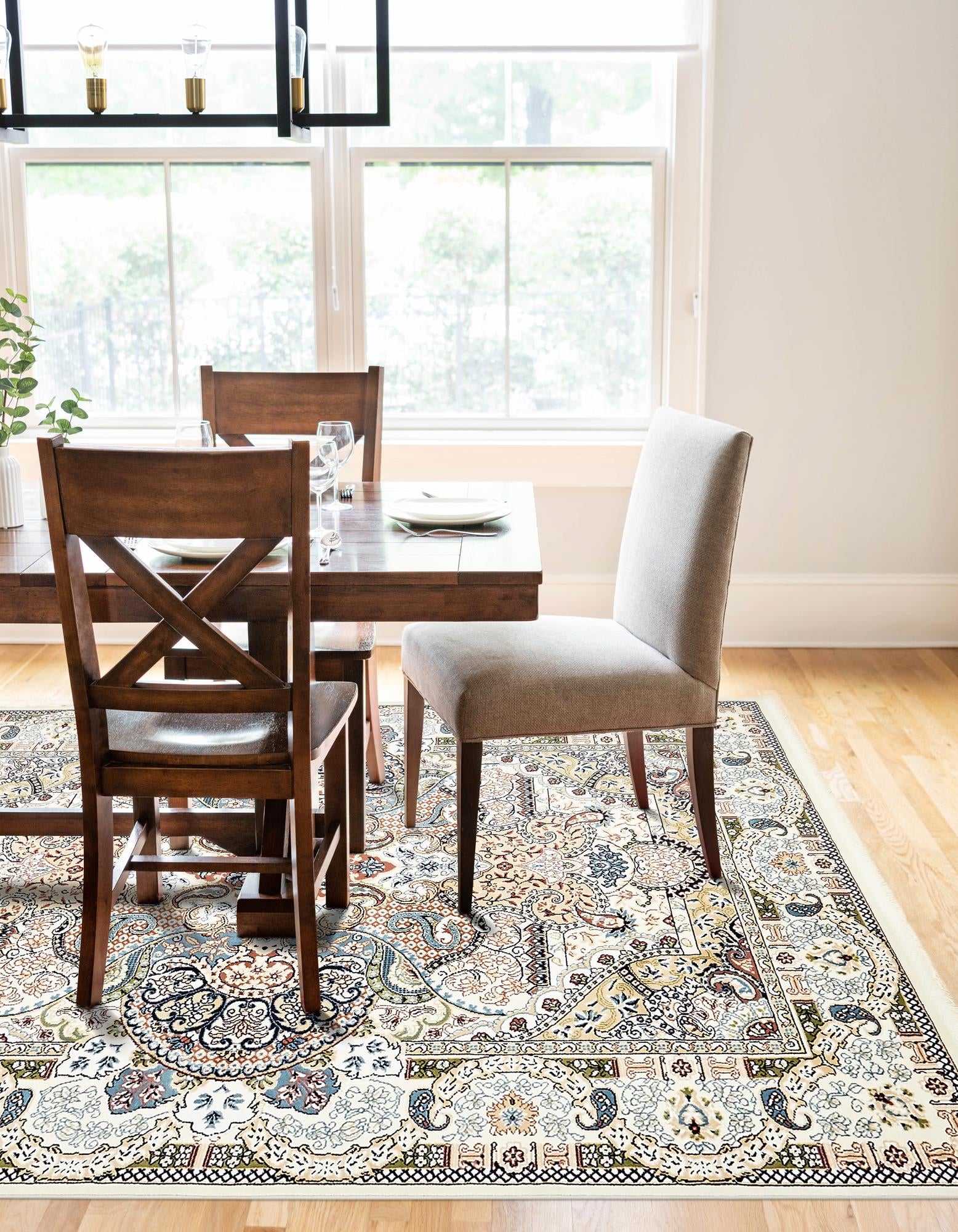 Ivory 8' x 10' Nain Design Rug | Rugs.com