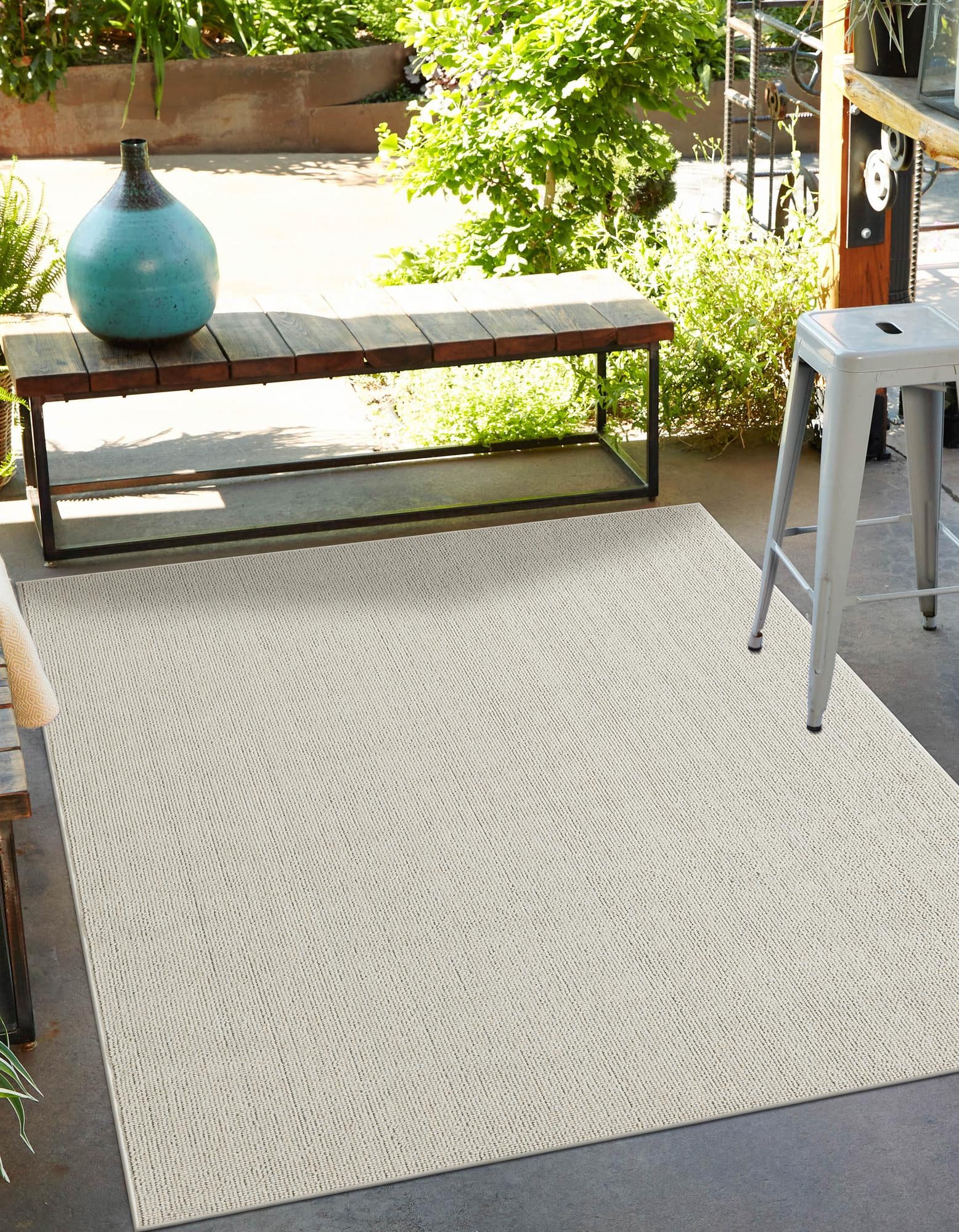 Ivory 7' 10 x 10' Solid Indoor / Outdoor Rug | Rugs.com