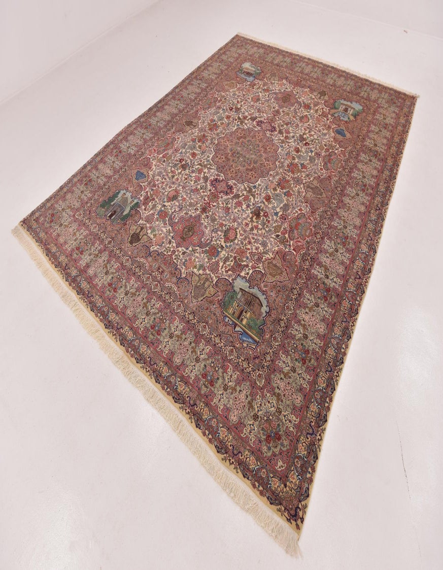 Ivory 9' 9 x 12' 8 Hand Knotted Tabriz Persian Rug | Rugs.com