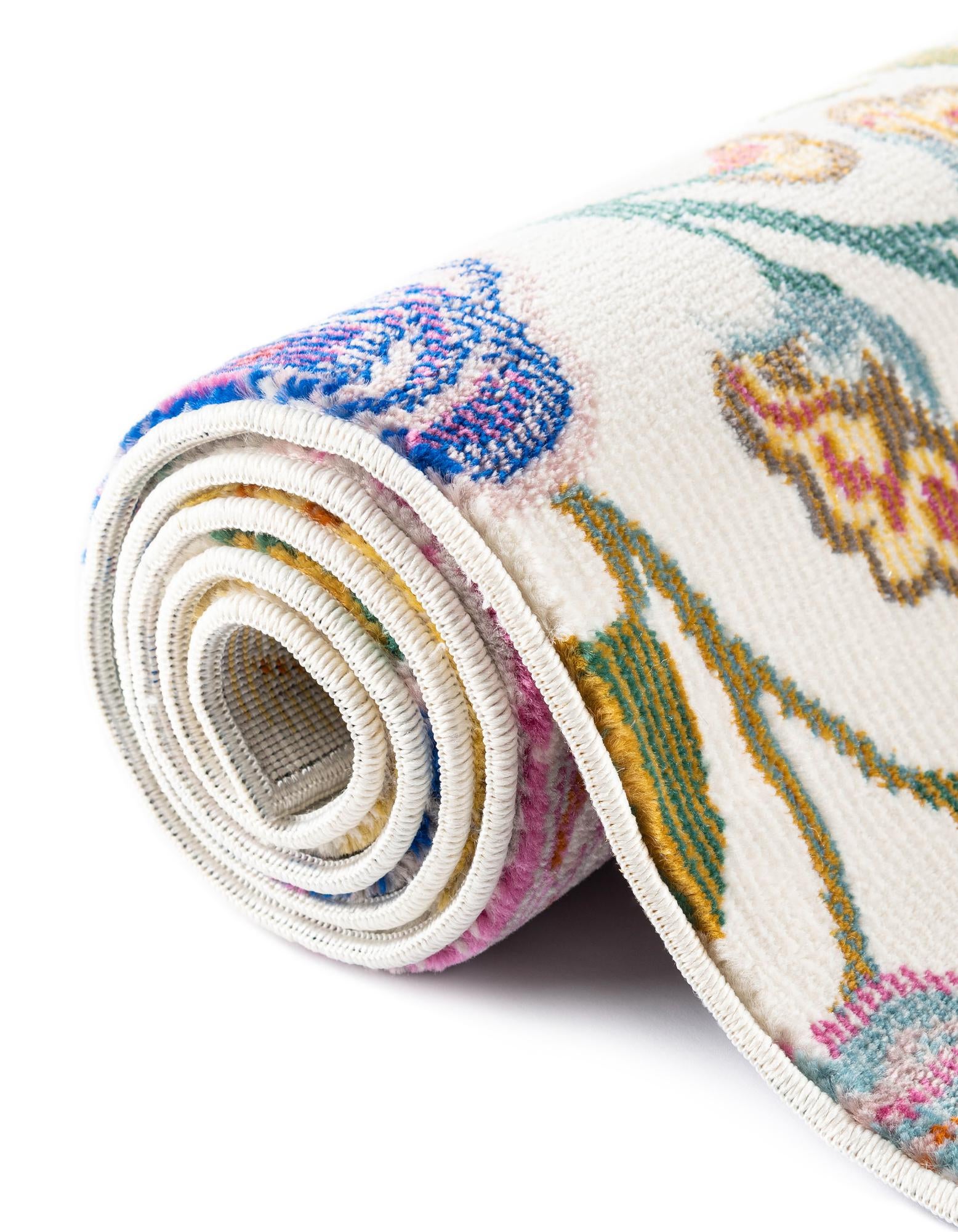 Ivory 10' x 10' Blossom Round Rug | Rugs.com