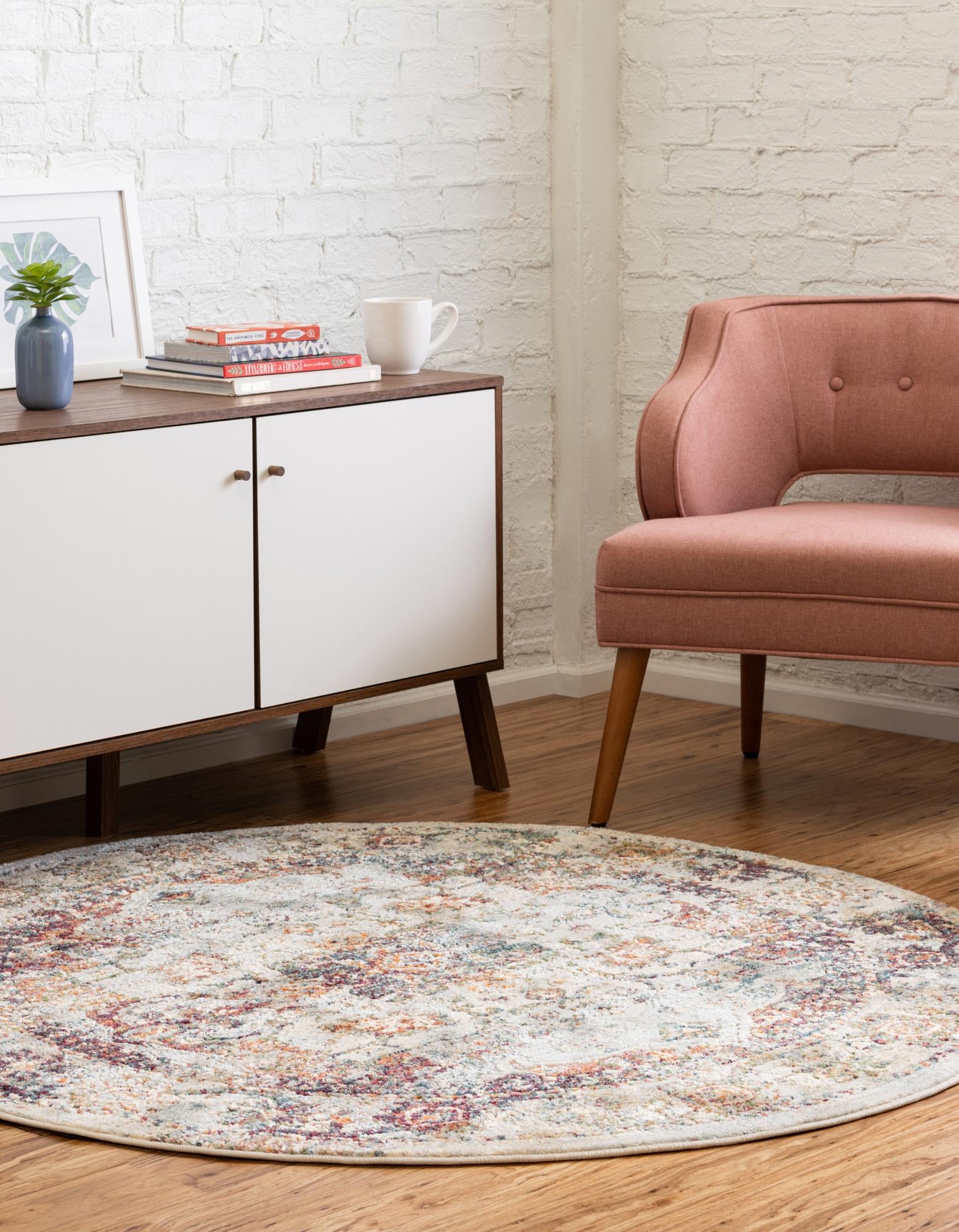 Ivory 6' x 6' Isabella Round Rug | Rugs.com