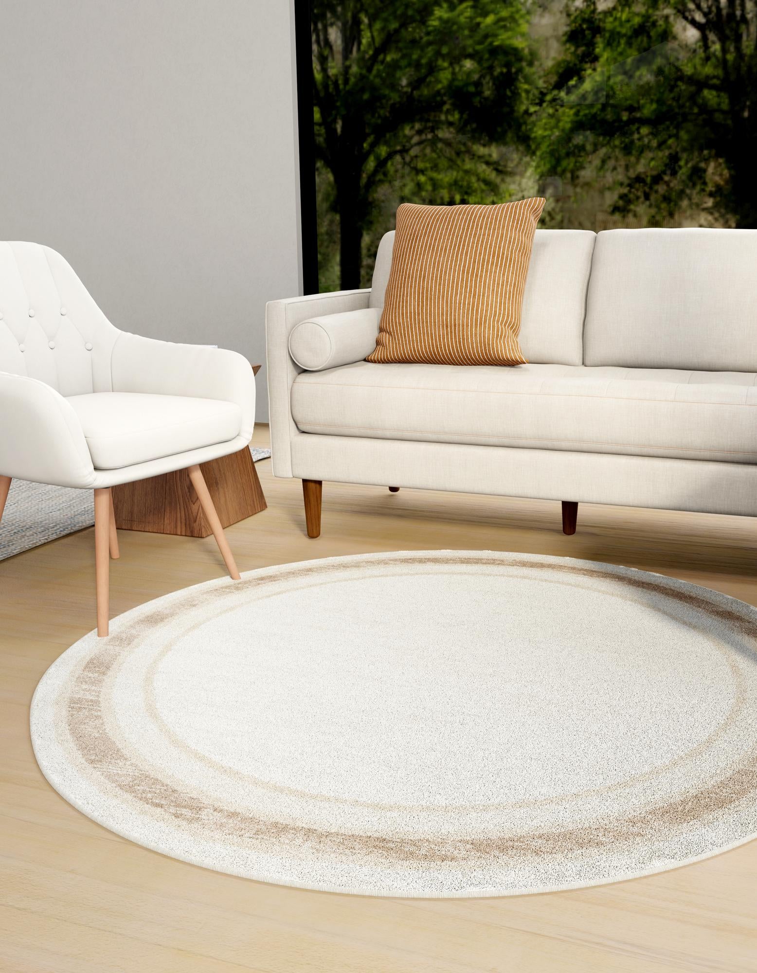 Ivory 5' 3 x 5' 3 Laguna Round Rug | Rugs.com