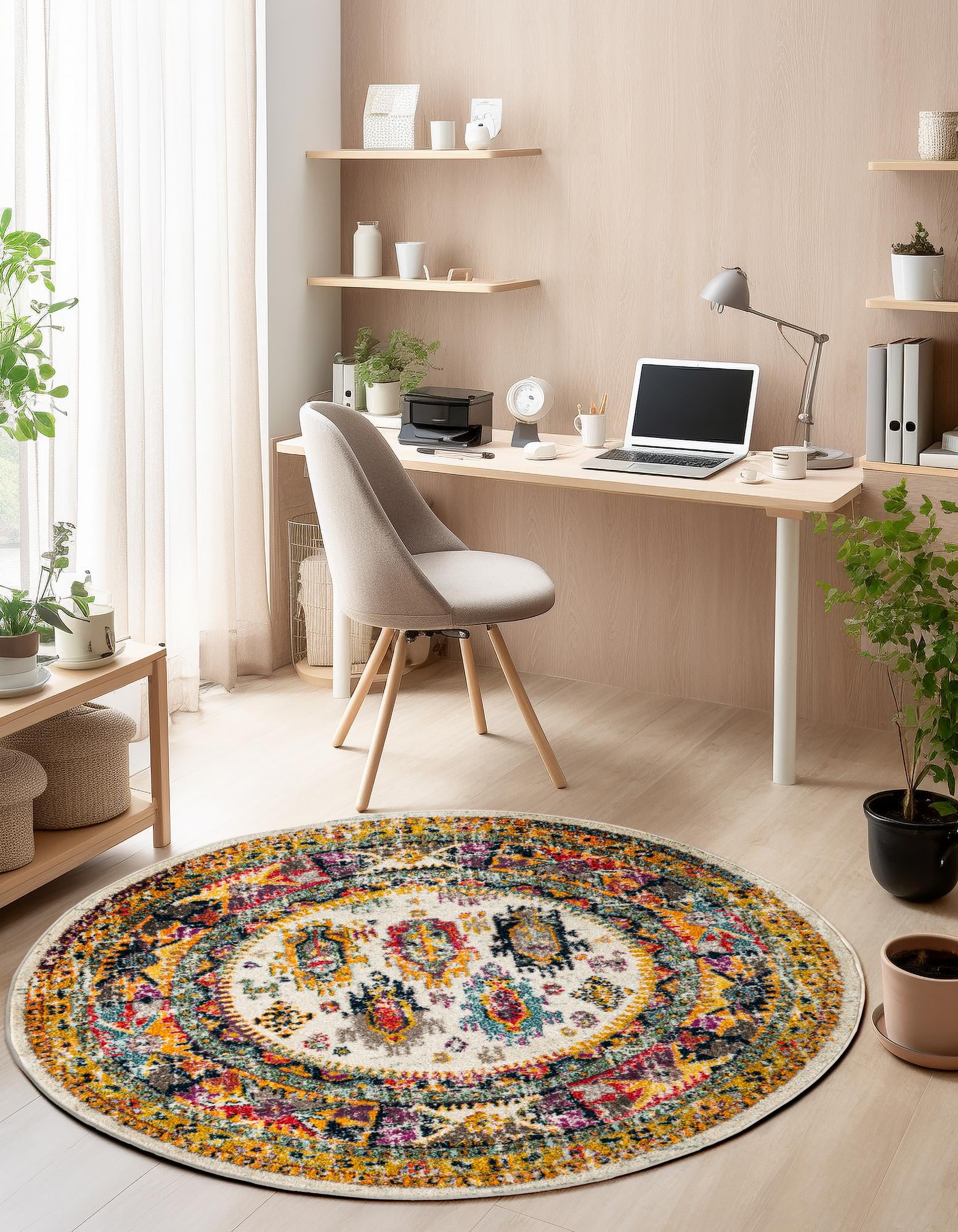 Ivory 3' 3 x 3' 3 Madeline Round Rug | Rugs.com