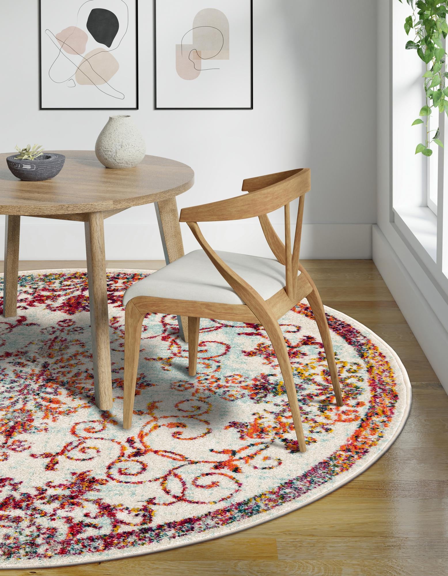 Ivory 3' 3 x 3' 3 Madeline Round Rug | Rugs.com
