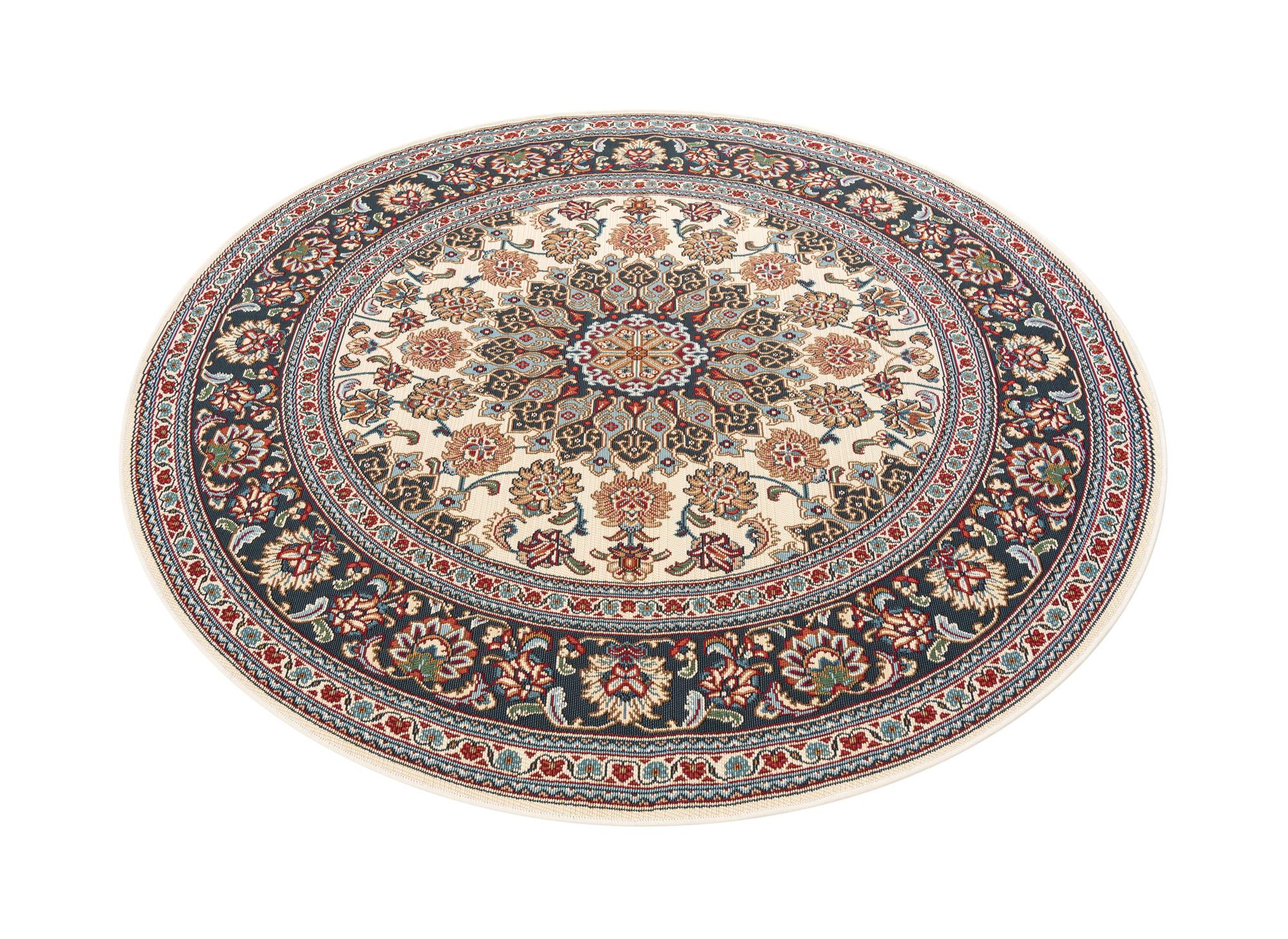 Ivory 6' 1 x 6' 1 Traditional Indoor / Outdoor Round Rug | Rugs.com