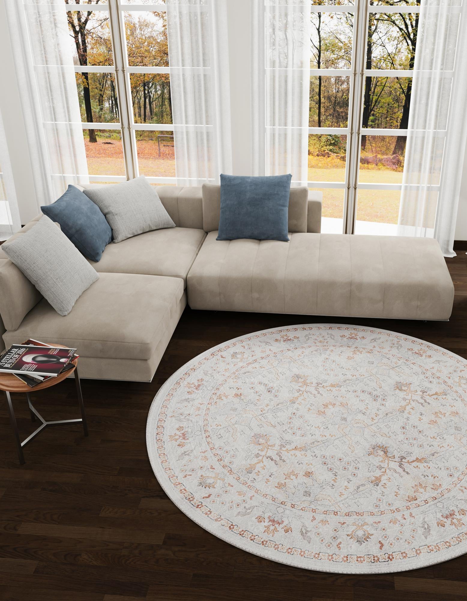 Ivory 2' x 2' Timeless Round Rug | Rugs.com