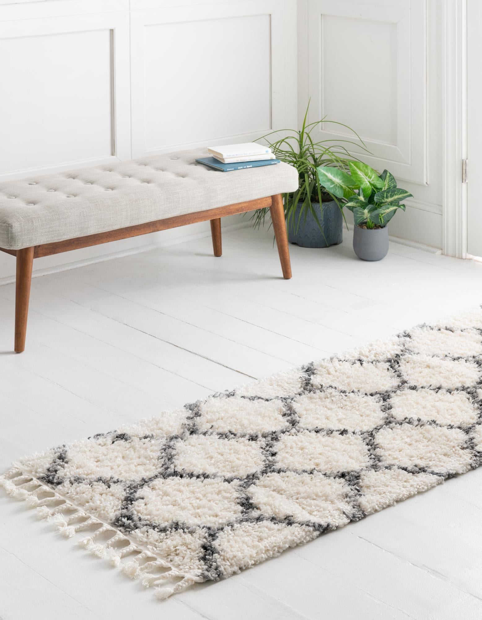 Ivory 2' 7 x 8' 2 Athena Shag Runner Rug | Rugs.com