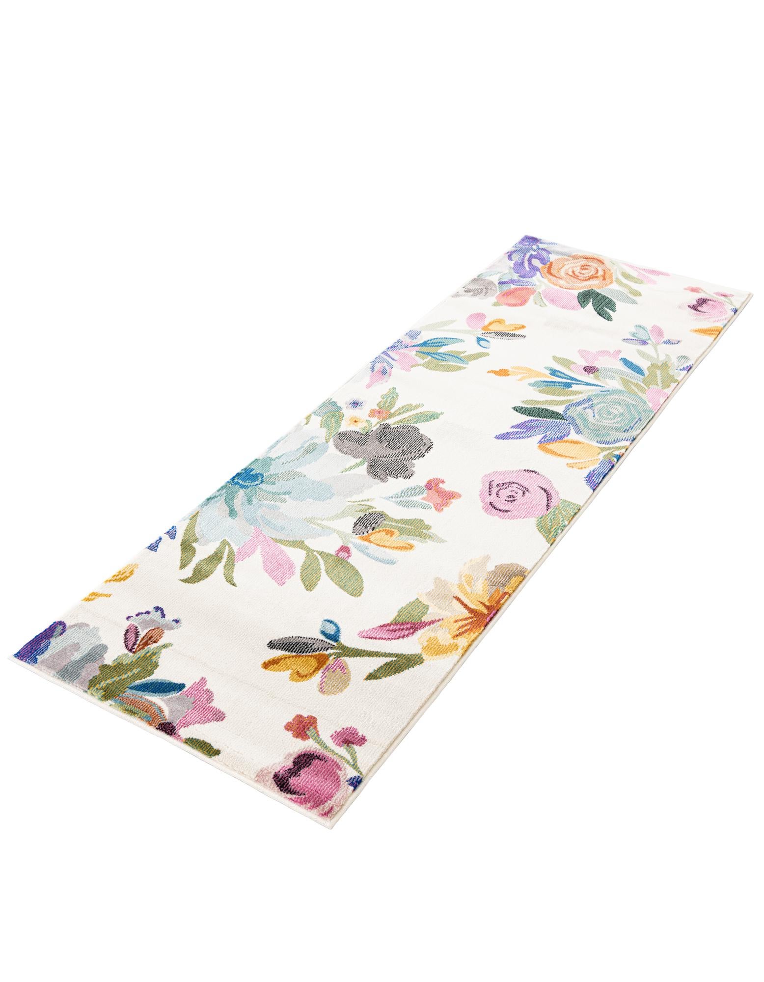Ivory 2' x 6' Blossom Runner Rug | Rugs.com