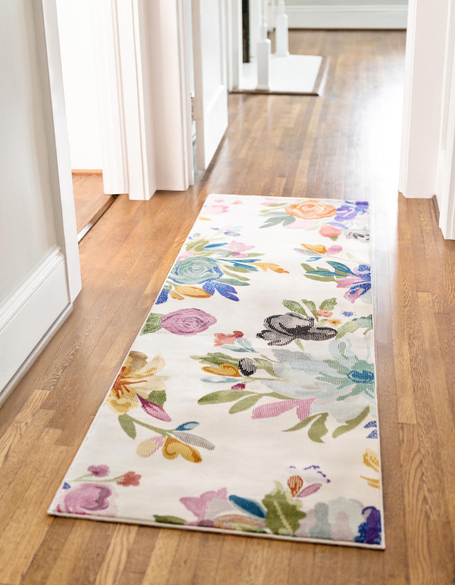 Ivory 2' x 6' Blossom Runner Rug | Rugs.com