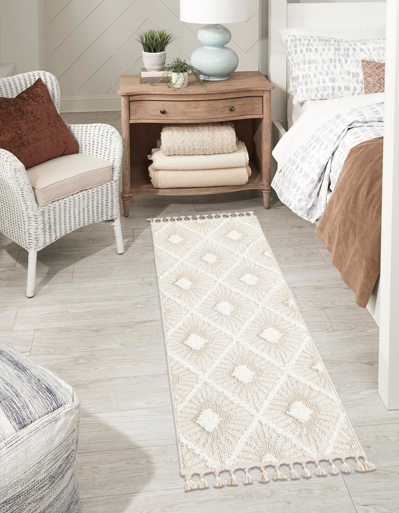 Ivory 2' x 6' Boho Runner Rug | Rugs.com