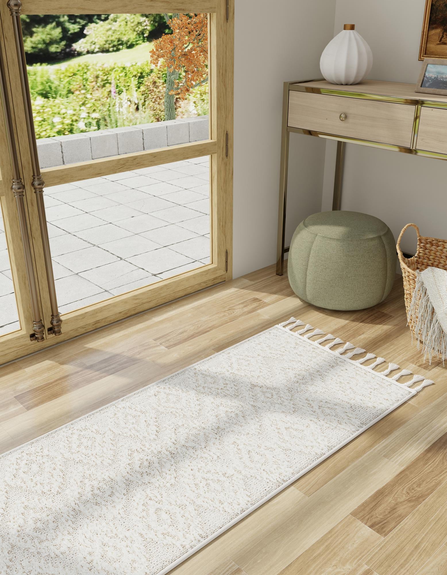 Ivory 2' x 8' Boho Runner Rug | Rugs.com