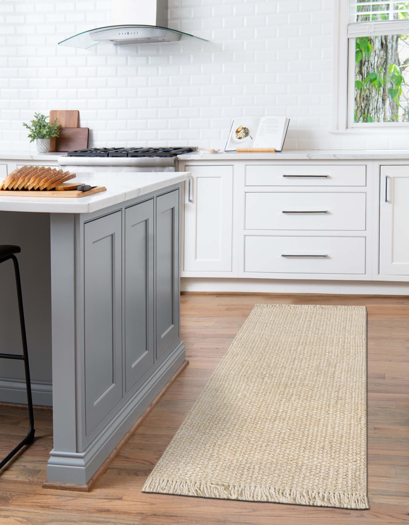 Ivory 2' 7 x 6' 1 Hand Woven Chunky Jute Runner Rug | Rugs.com