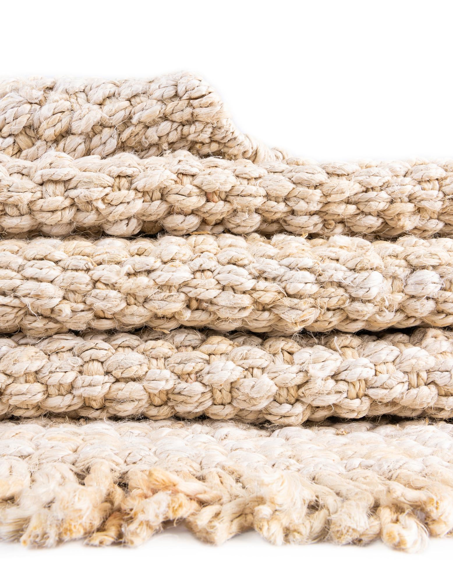 Ivory 2' 7 x 6' 1 Hand Woven Chunky Jute Runner Rug | Rugs.com